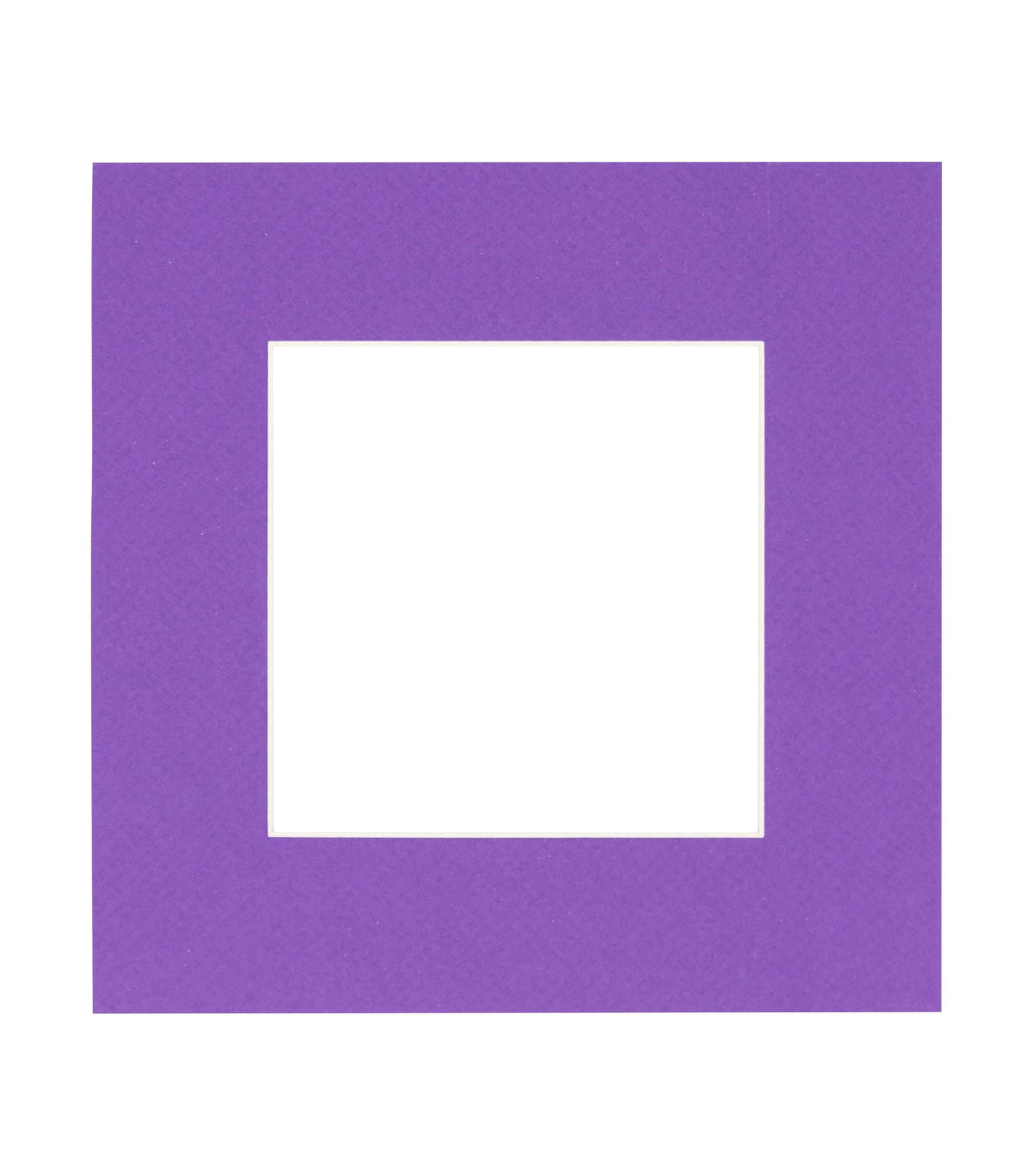 Purple Acid Free 7x7 Square Picture Frame Mat with White Core Bevel Cut ...