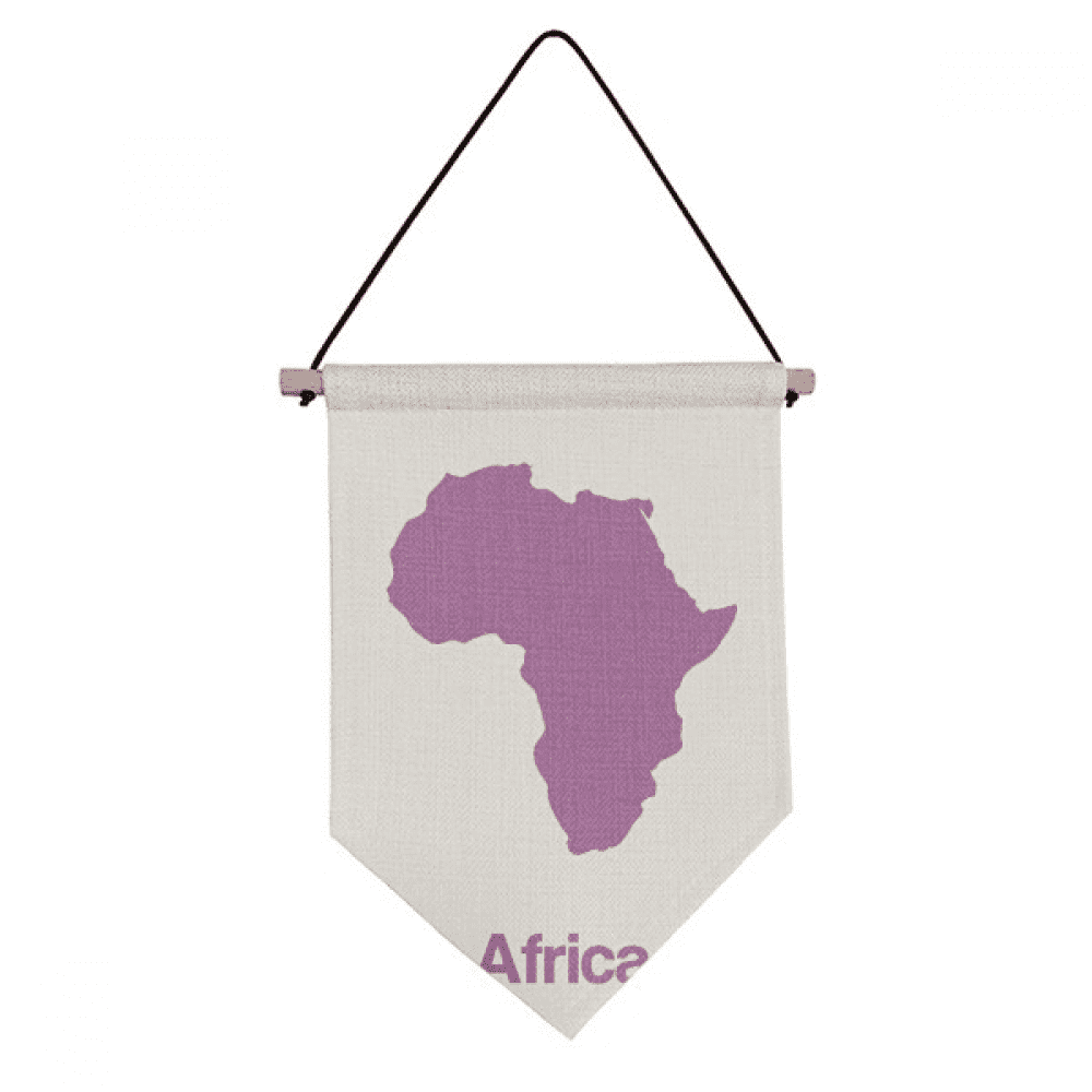 Purple Africa Illustration Map Pattern Canvas Flag Hanging Wall Art ...