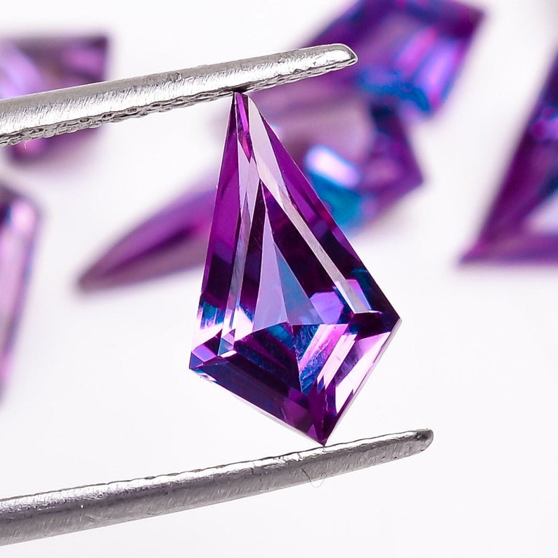 Purple Alexandrite Kite Shape Faceted Cut Stone, Loose Birthstone For Jewelry Making, Calibrated ...