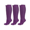 Luxury Divas Purple All Cotton Extra Heavy Slouch Socks, 3 Pack ...