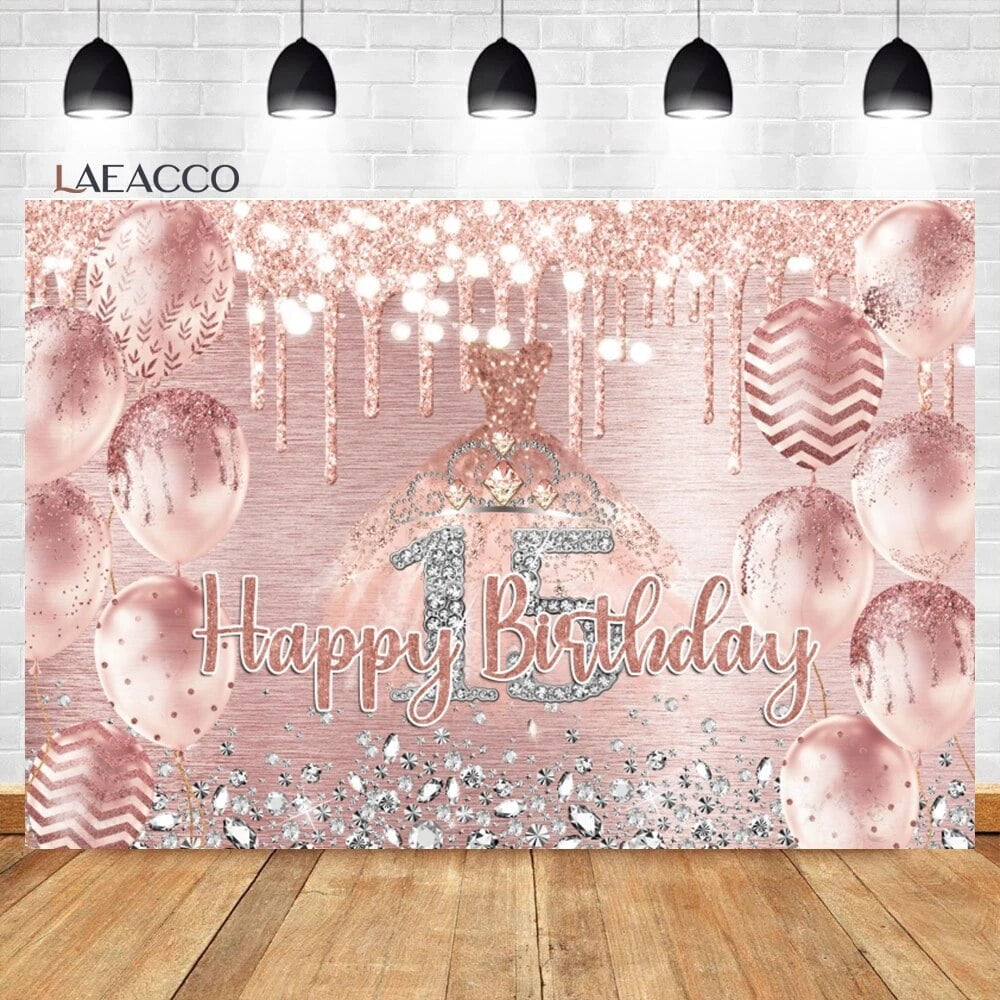 Purple And Black Birthday Backdrop Glitter Spots Balloons Dimonds Women ...