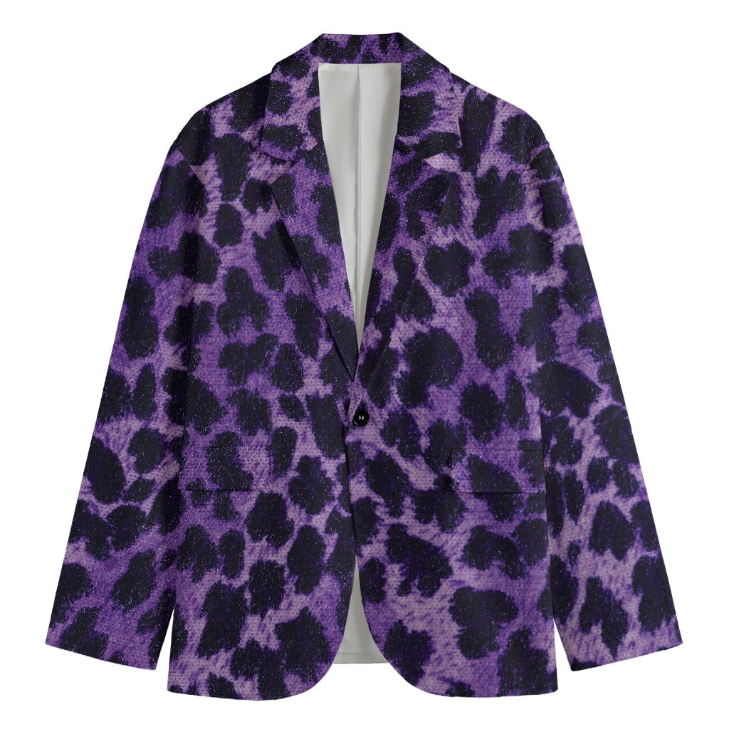 Purple And Black Cheetah Print Men'S Blazer, Wide Animal Fun Novelty ...