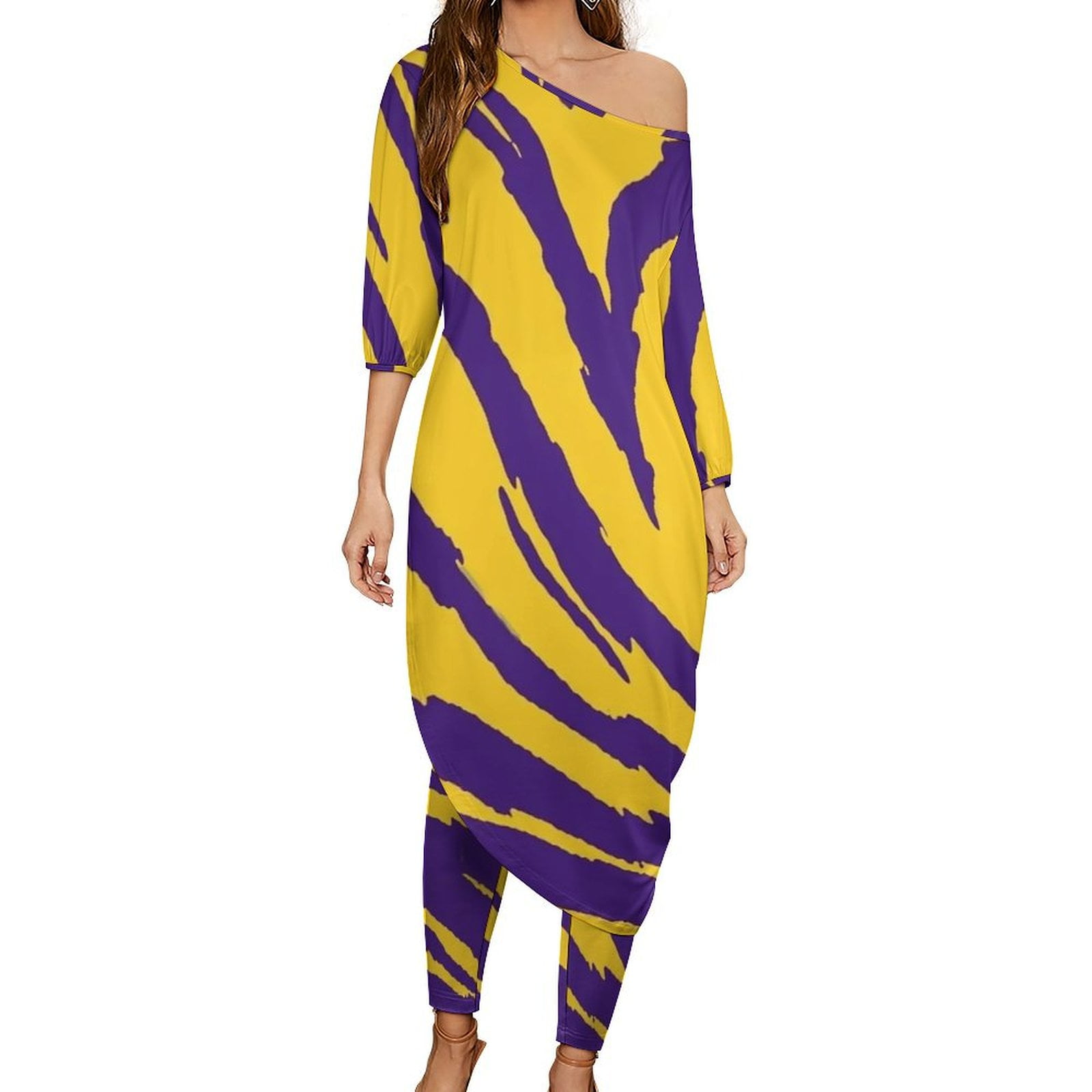 Purple And Gold Tailgate Swag - Claw Marks Elegant Casual Diagonal ...