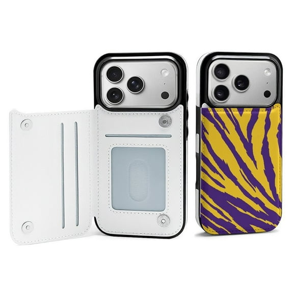 Purple And Gold Tailgate Swag - Claw Marks Leather Wallet Case for ...