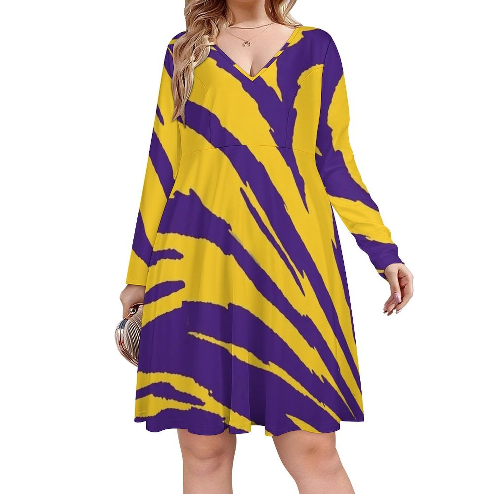 Purple And Gold Tailgate Swag - Claw Marks Long Sleeve Sexy Dresses For ...