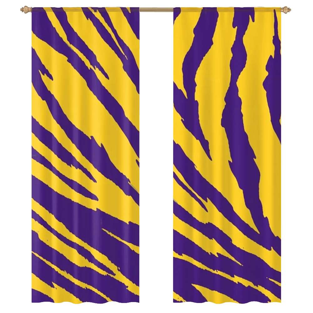 Purple And Gold Tailgate Swag - Claw Marks Sheer Voile Curtain Window ...