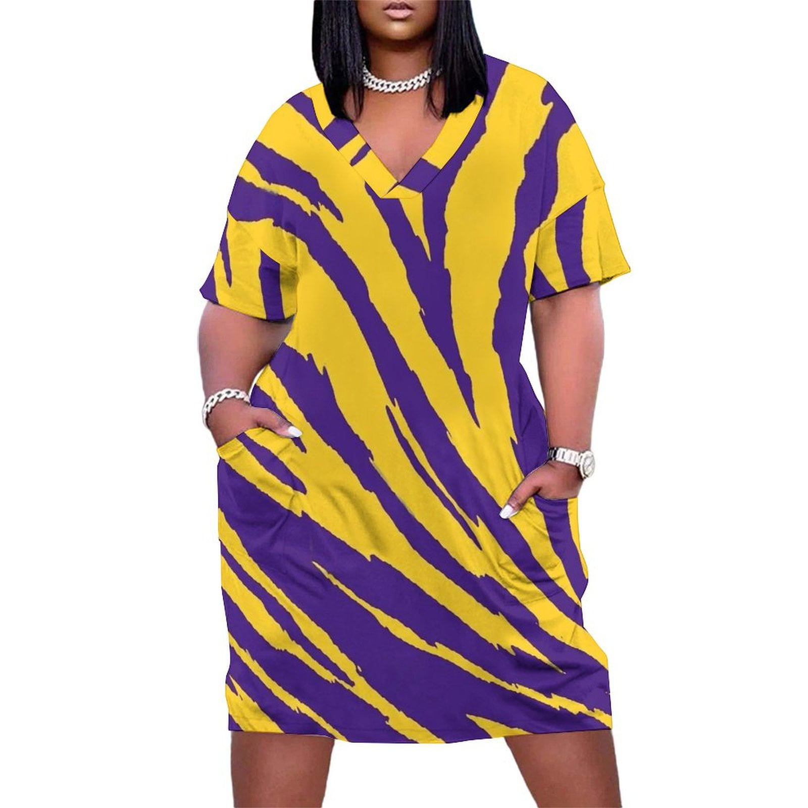 Purple And Gold Tailgate Swag - Claw Marks Summer Dresses for Women ...