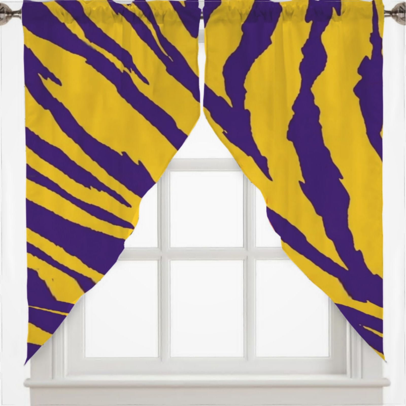 Purple And Gold Tailgate Swag - Claw Marks Swag Valances For Windows 2 ...