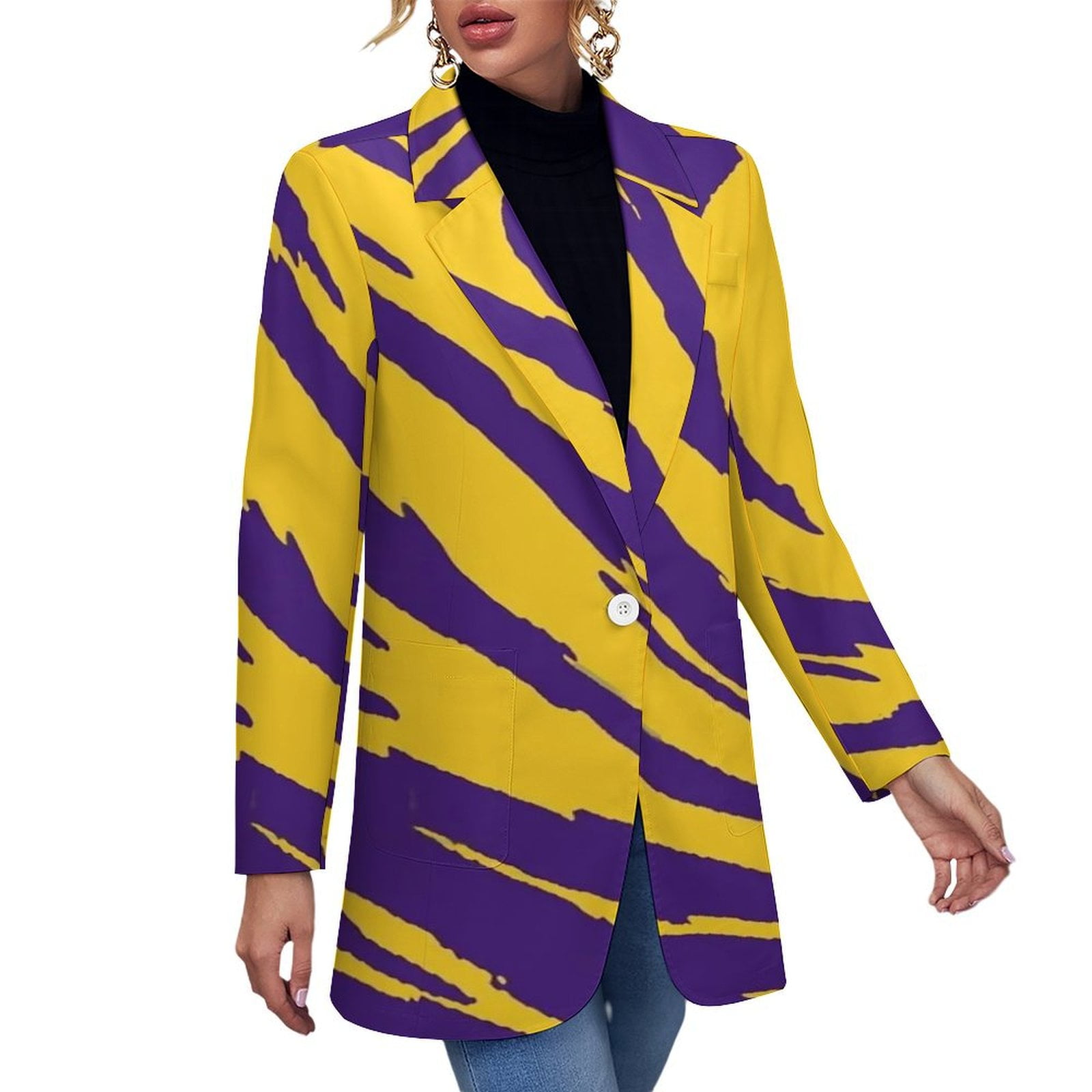 Purple And Gold Tailgate Swag - Claw Marks Woman Casual Loose Suits ...