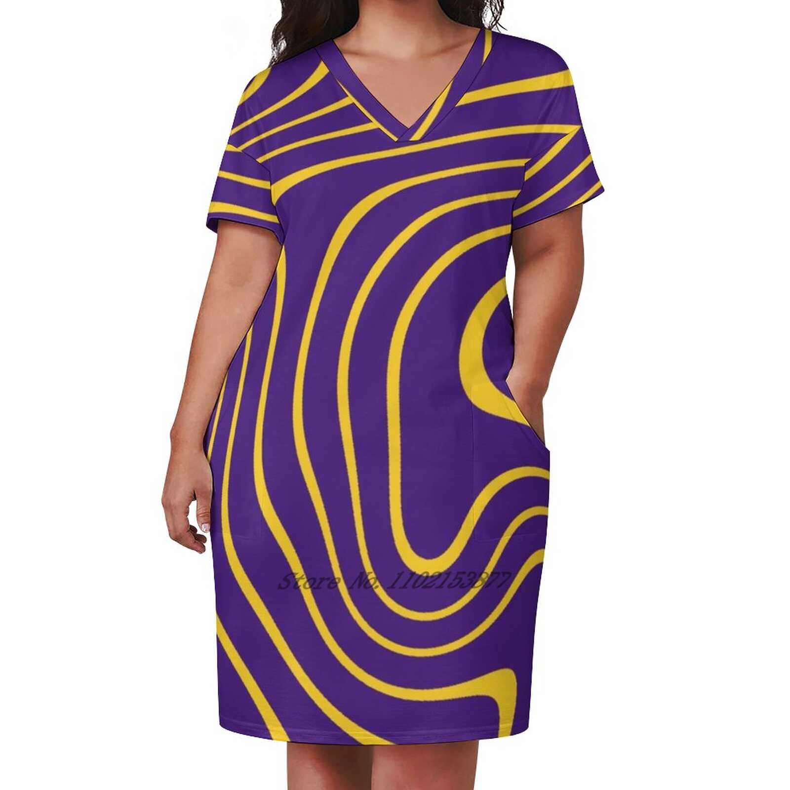 " Purple And Gold " Tailgate Swag - Wavy Loose Pocket Dress Fashion ...