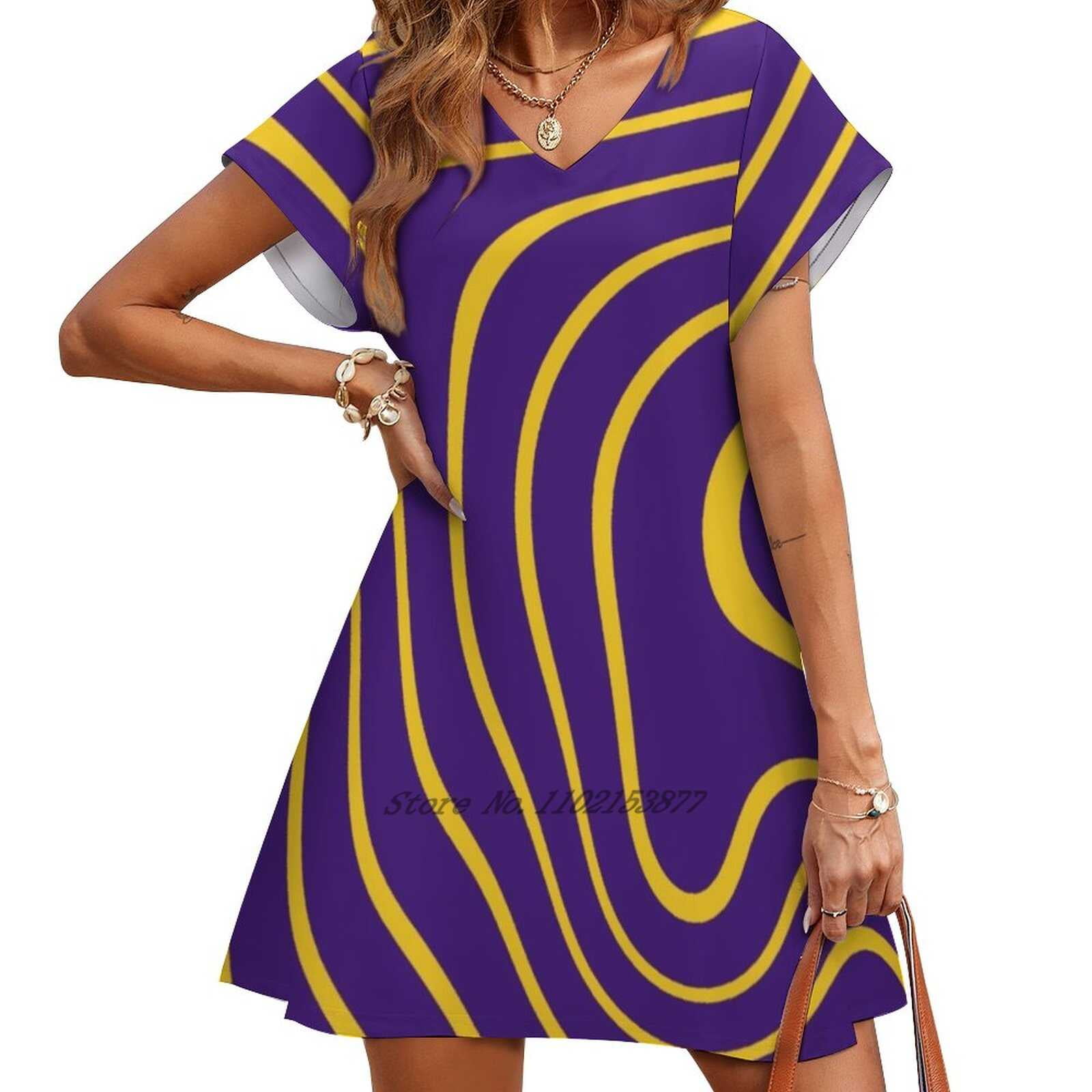" Purple And Gold " Tailgate Swag - Wavy Loose Pocket Dress Fashion ...