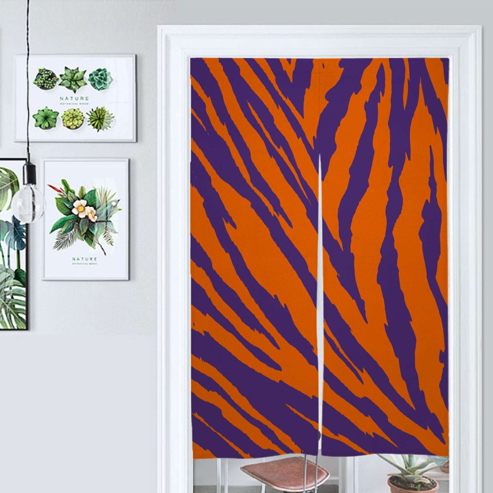 Purple And Orange Tailgate Swag Claw Marks Door Curtain Nordic Living ...