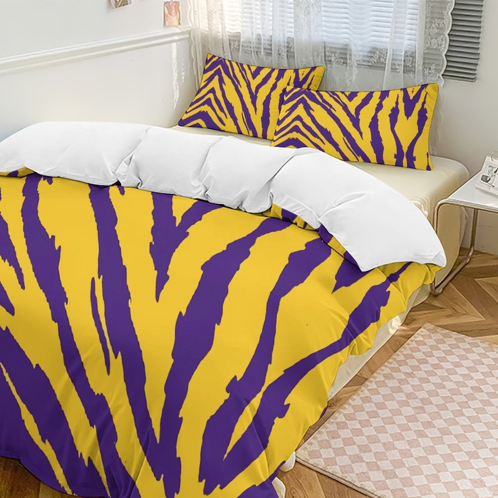 Purple And Orange Tailgate Swag Claw Marks Duvet Cover Set Themed ...