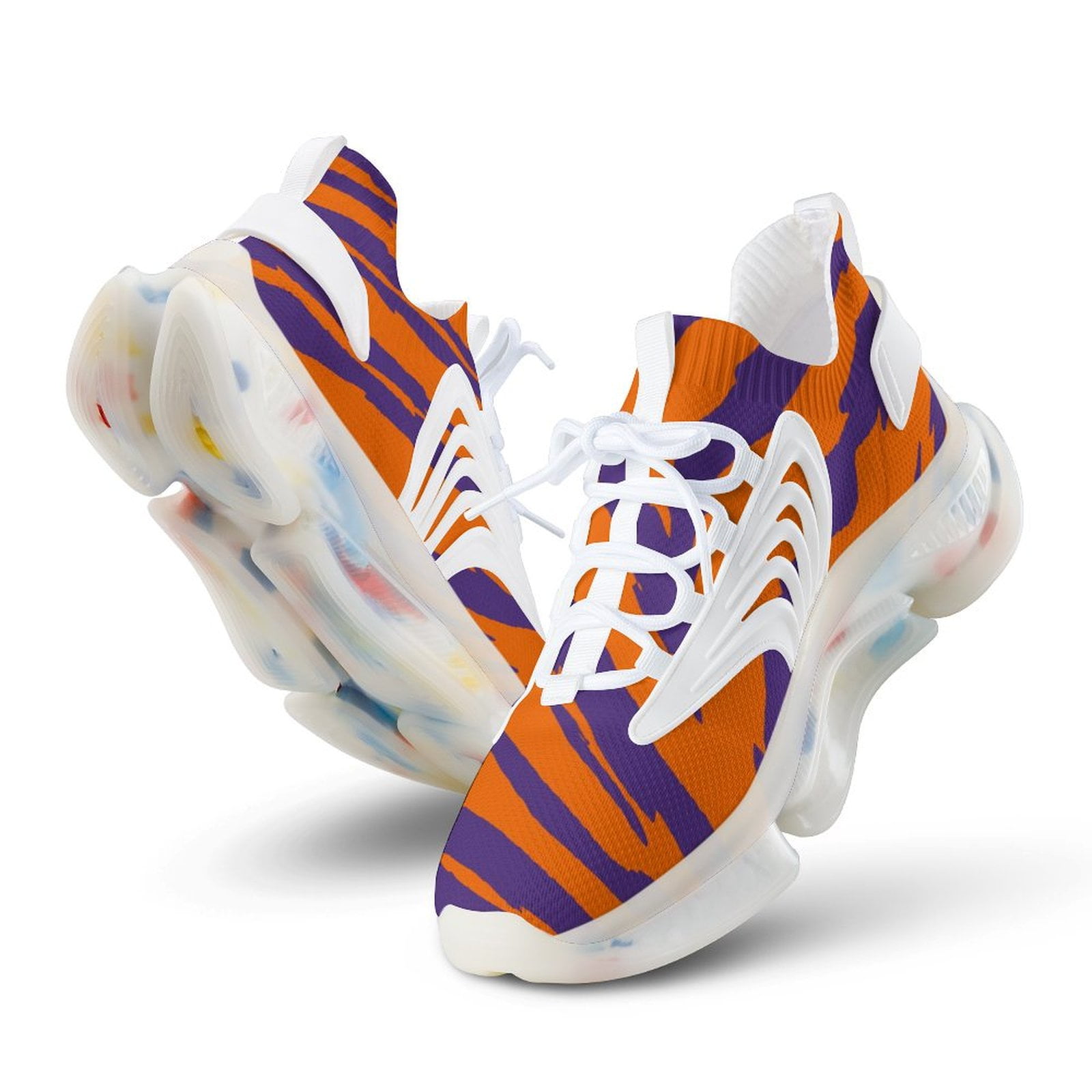 Purple And Orange Tailgate Swag Claw Marks Walking Shoes for Men Woman ...