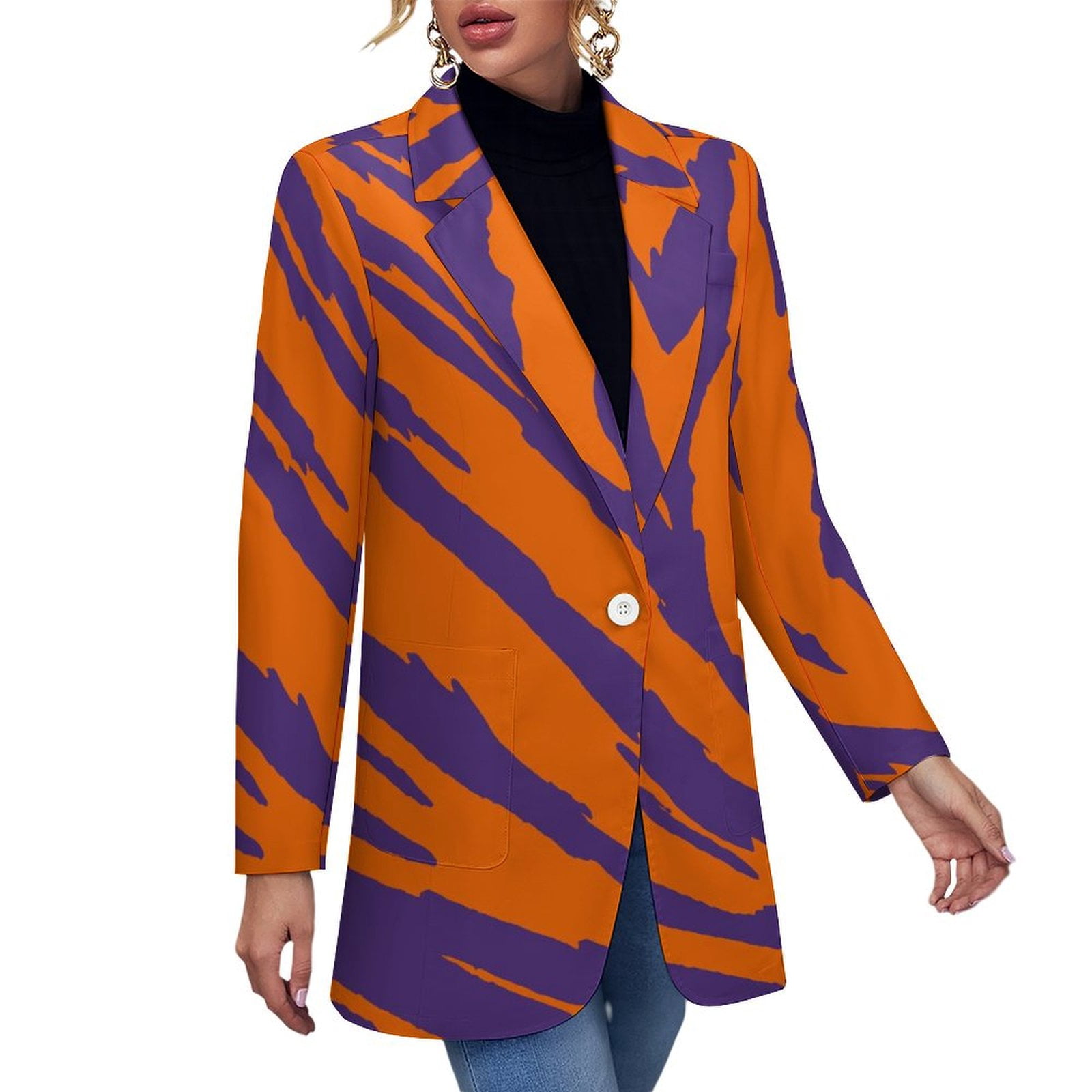 Purple And Orange Tailgate Swag Claw Marks Woman Casual Loose Suits ...