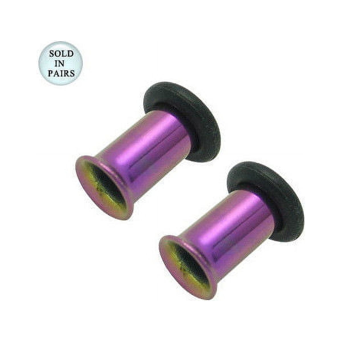 Purple Anodized Titanium Single Flare Tunnel Eyelet Plug with O-Ring ...