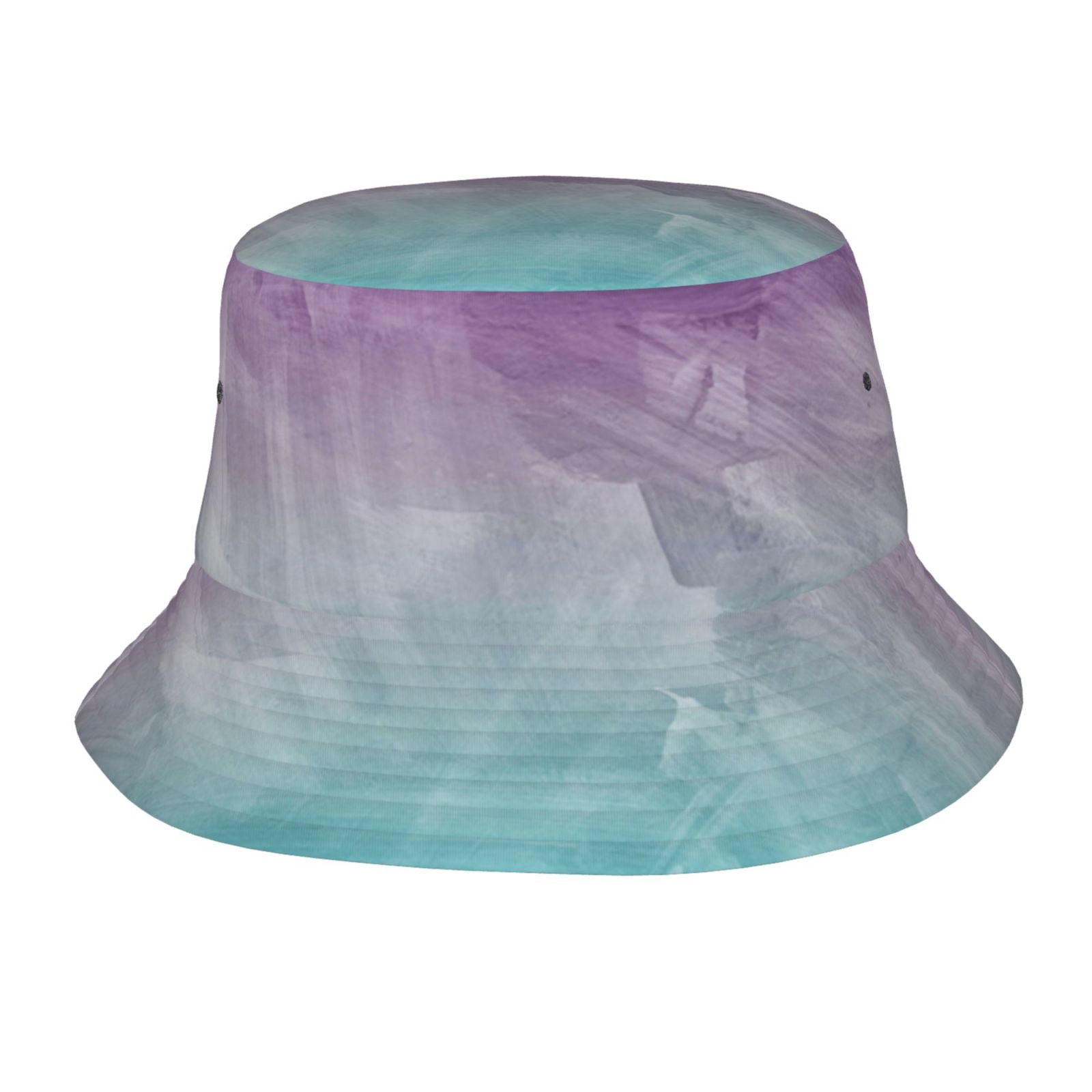 Purple Aqua Teal Ombre Bucket Hat, Packable Fisherman Sun Cap, Foldable ...