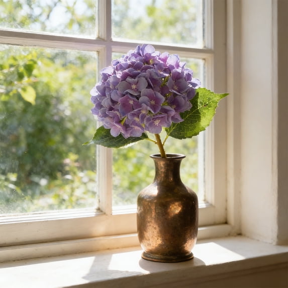 Purple Artificial Hydrangea Lollipop Floral Stem Plastic Fake Flower ...