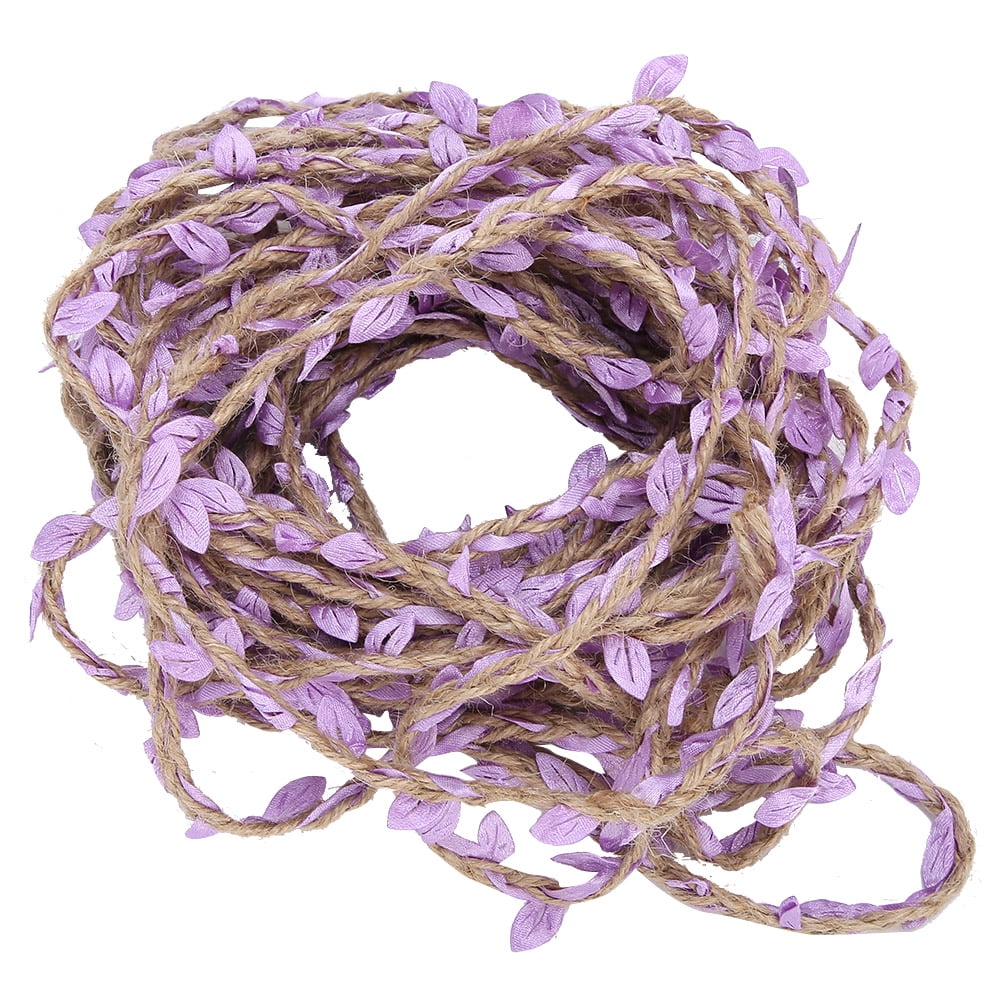 Purple Artificial Leaf Ribbon Vine with Hemp Rope Bouquet - Walmart.com