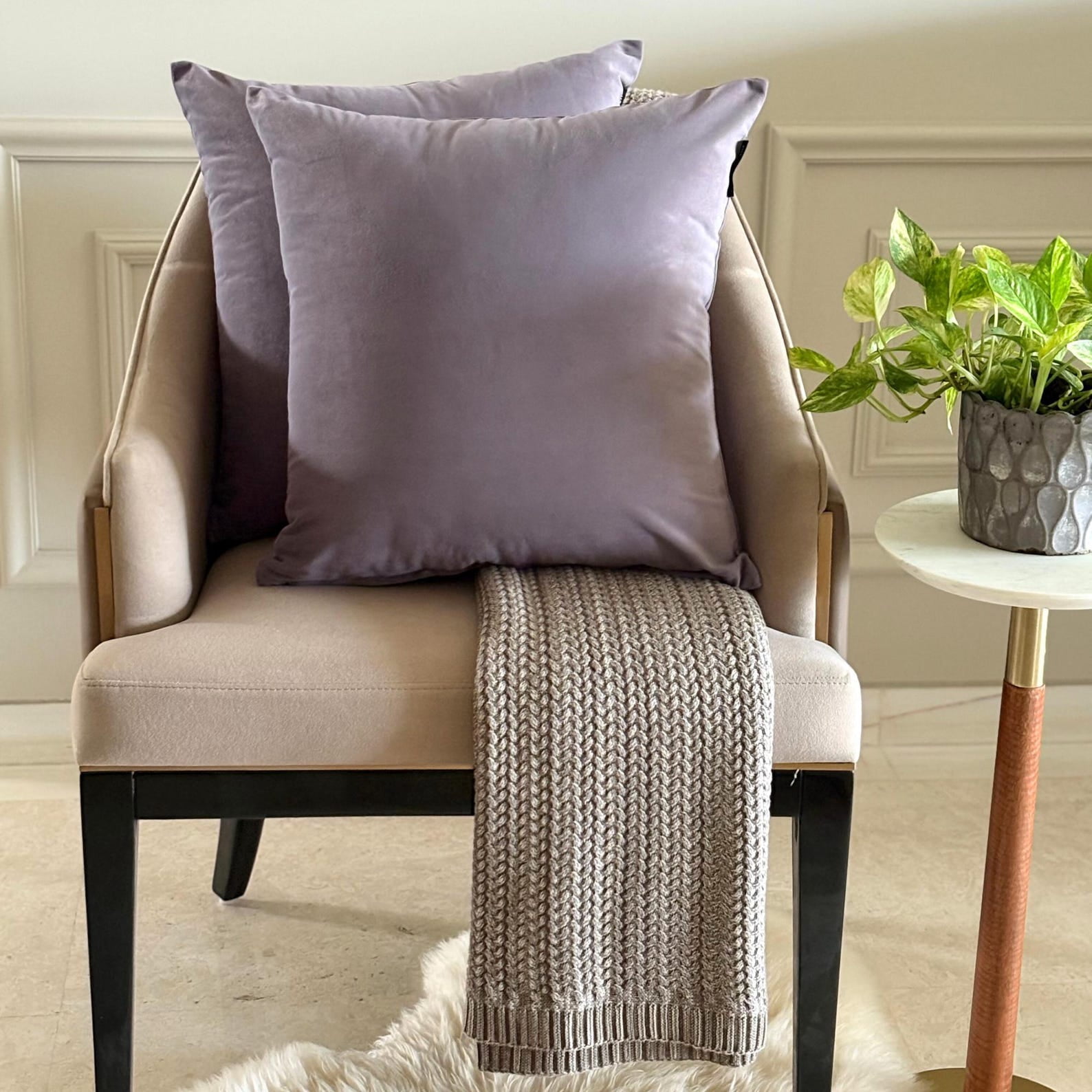 Purple Ash Decorative Throw Pillow Covers 20"x20" | Pack of 2 Modern ...