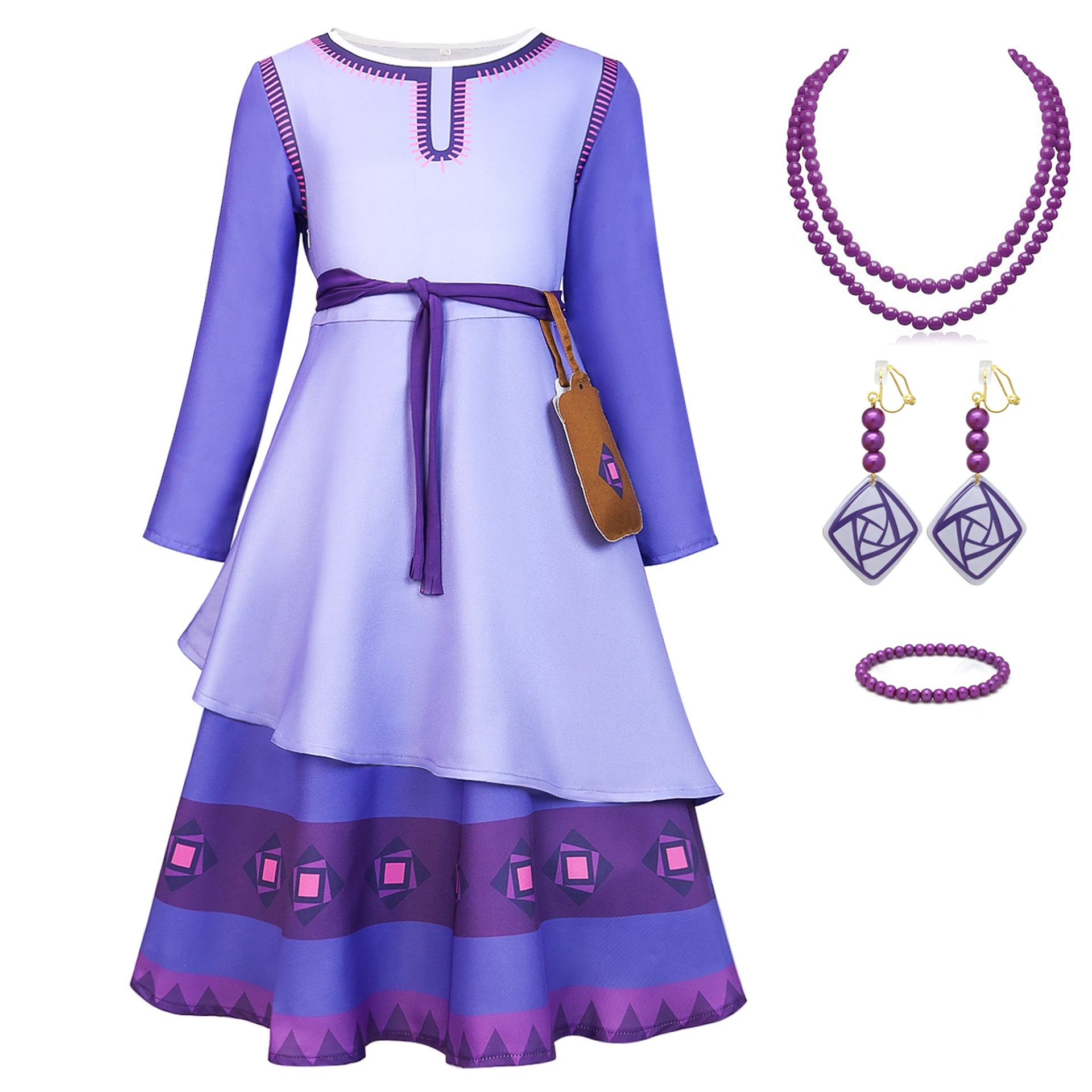 Purple Asha Costume for Girls Toddler Cosplay Party Dress with ...