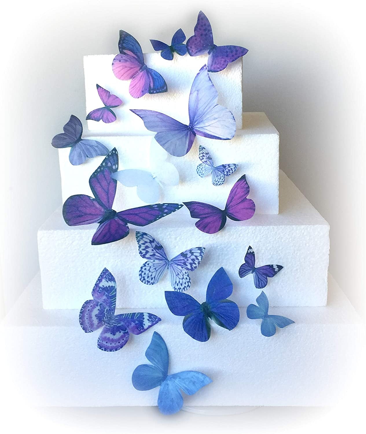 Purple Assorted Sizes Wafer Paper Butterflies for Decorating Desserts ...