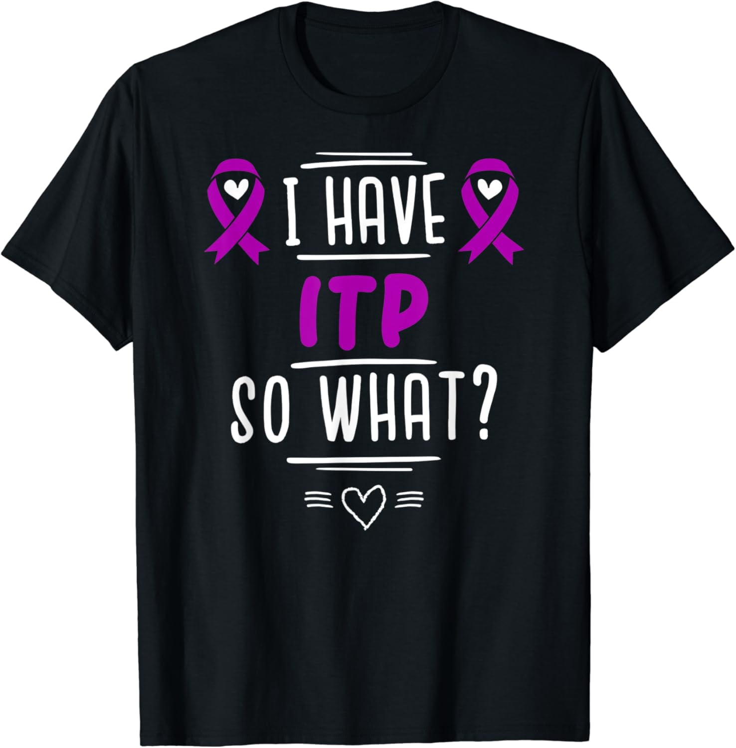 Purple Awareness Ribbon Immune Thrombocytopenia Platelets T Shirt ITP T ...