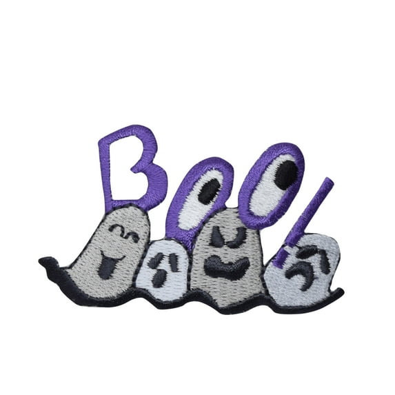 Purple BOO with Ghosts Iron on Patch - Walmart.com