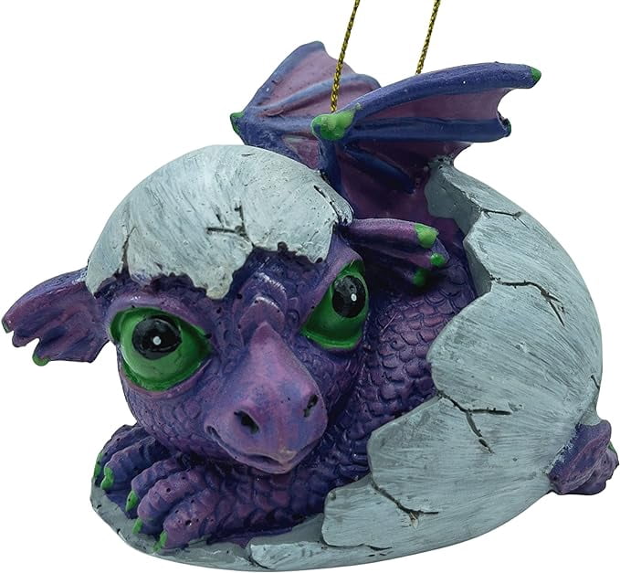 Purple Baby Dragon Hatching from Egg Christmas Tree Ornament - Walmart.com