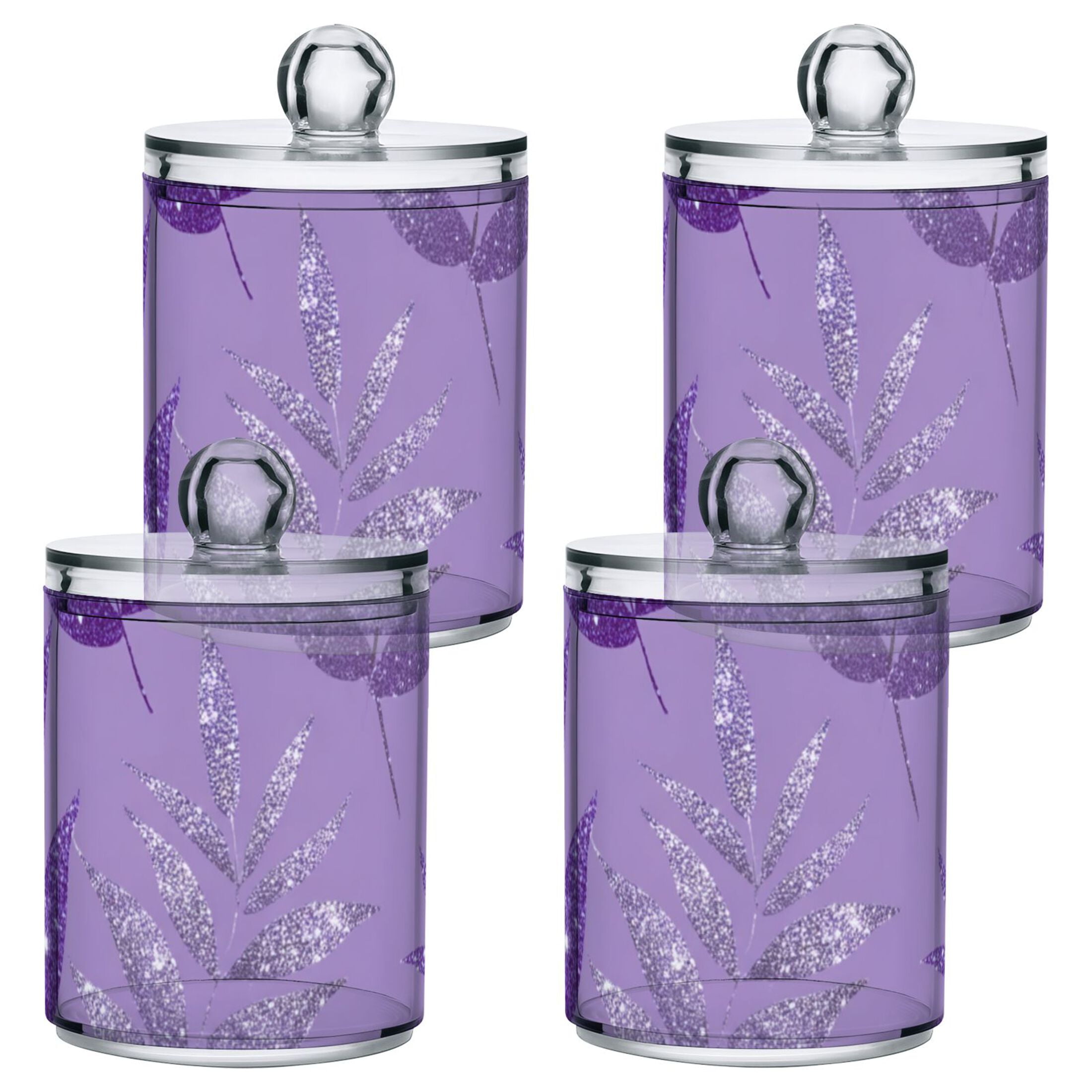 Purple Background Glitter Fern Background Translucent Plastic Cans ...