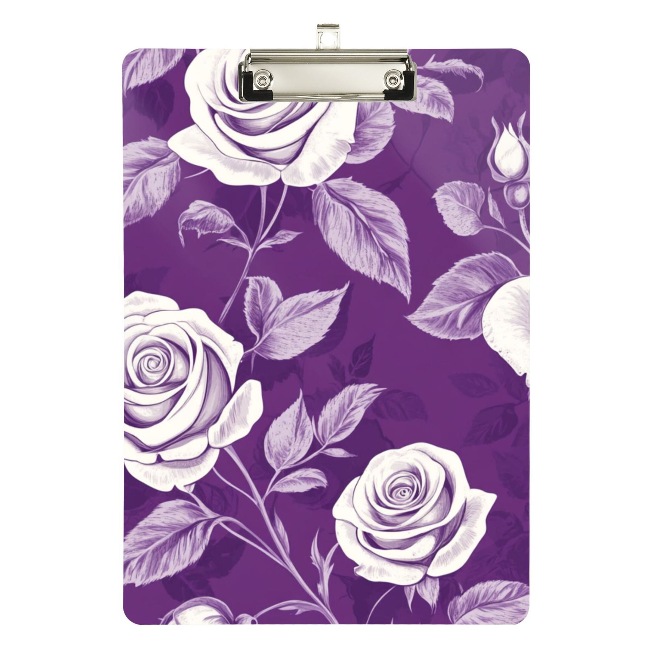 Purple Background Roses Retro Style Acrylic Clipboard Drawing Board ...