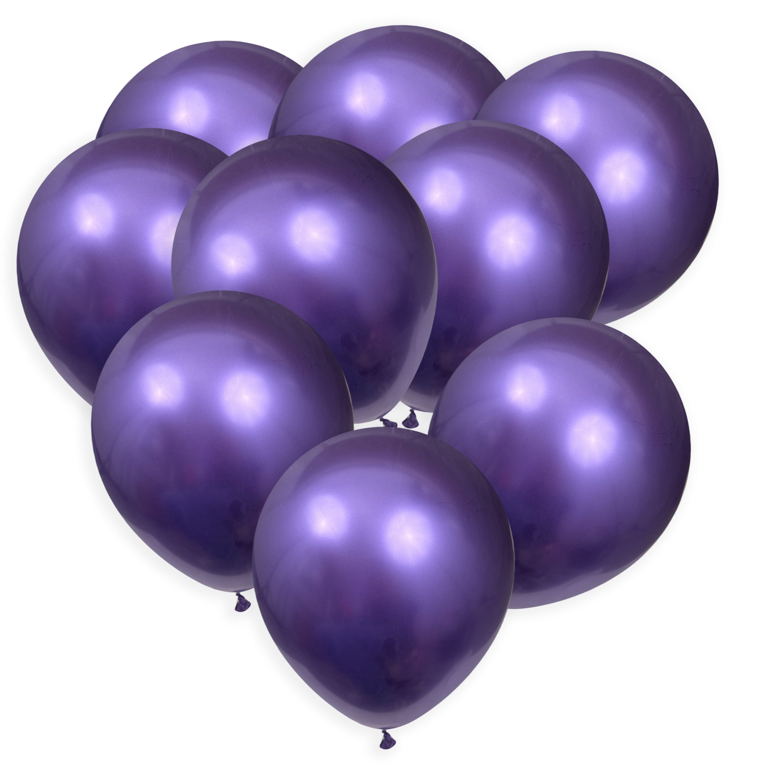 Purple Balloons 100 Pack, 12 Inch Metallic Purple Balloons (with Ribbon ...