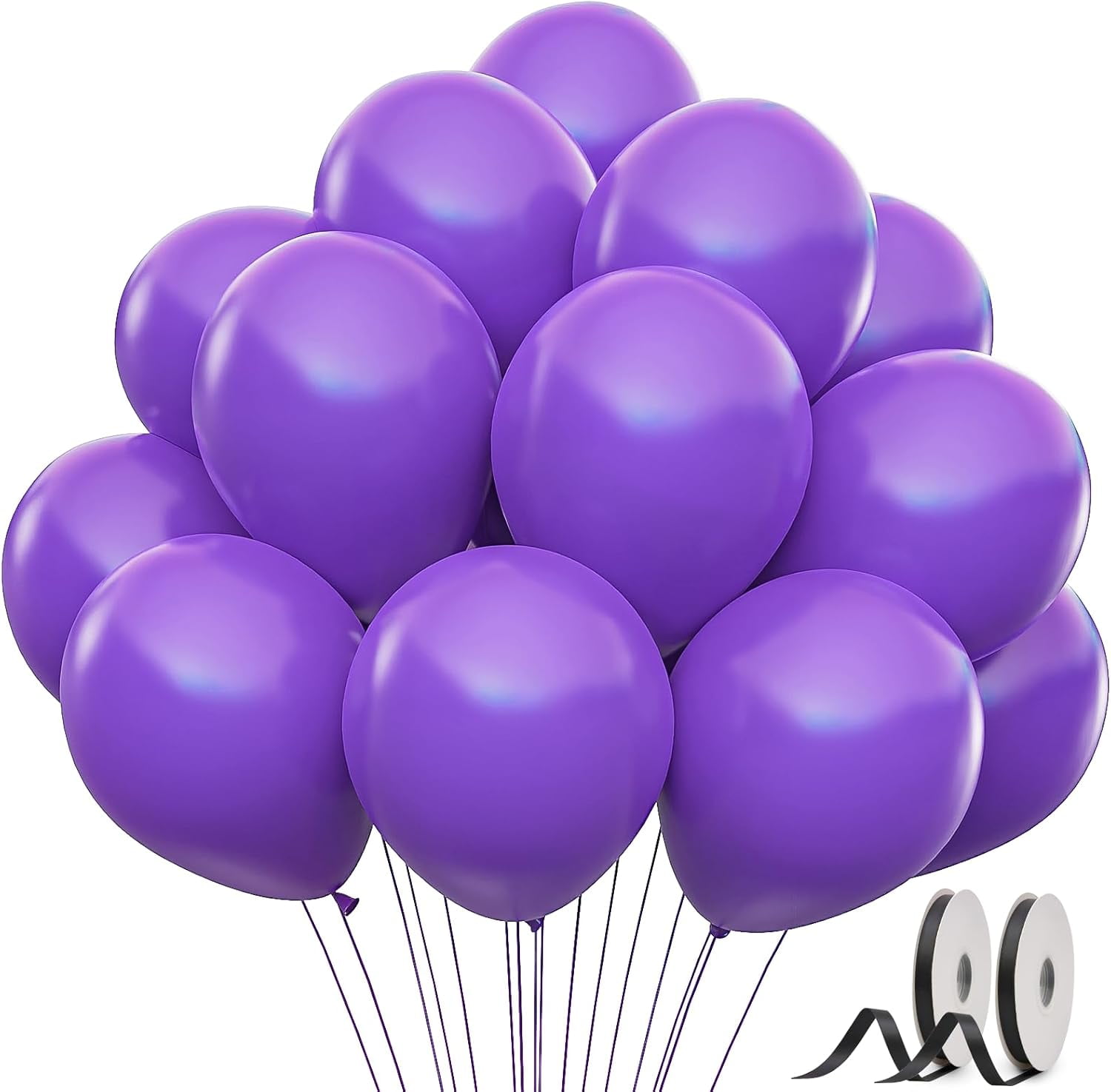 Purple Balloons 100 Pack 12 Inch Pearlescent Purple Latex Balloons for ...