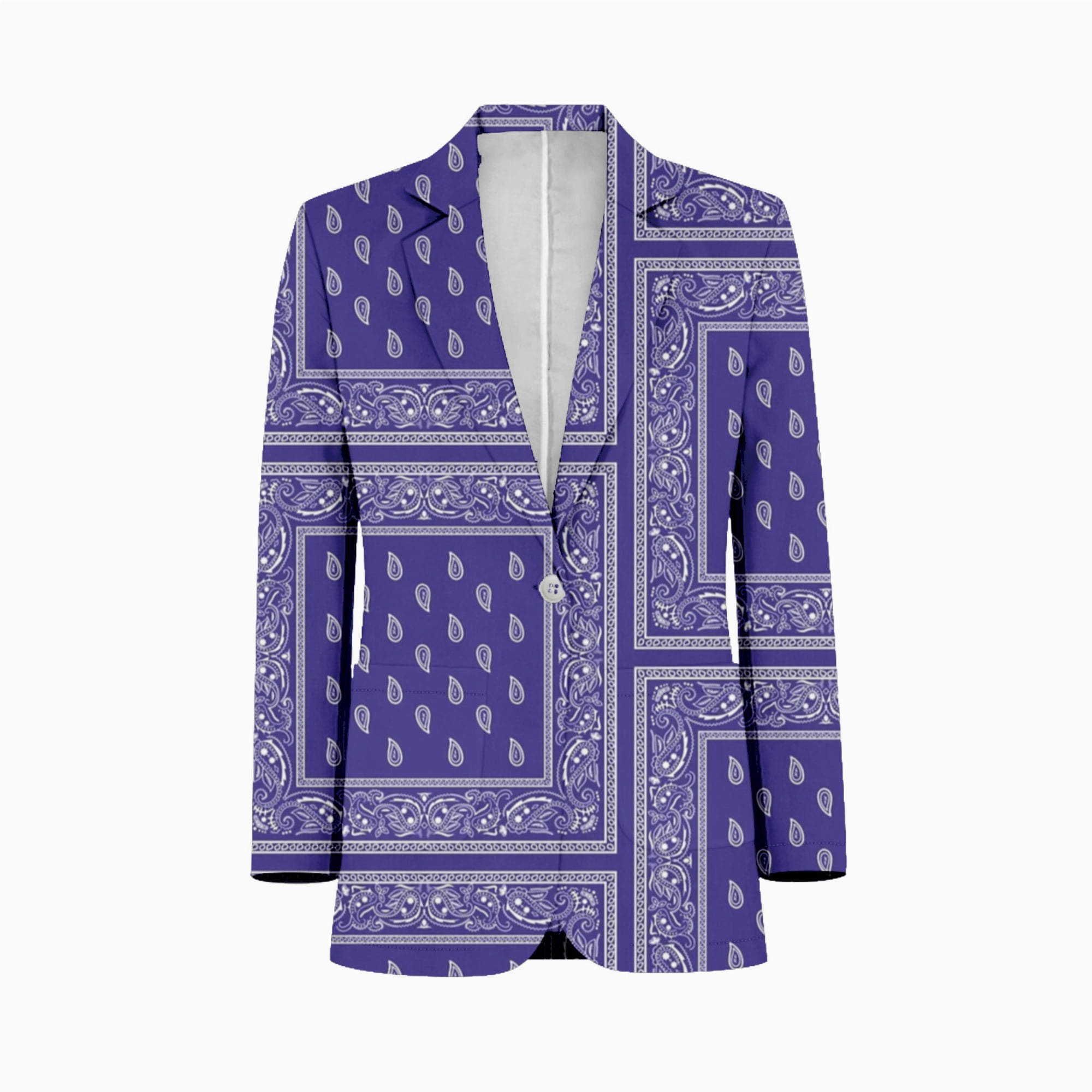 Purple Bandana Mens Suits Shawl Collar Slim Fit Suit Mens Groom Jacket ...