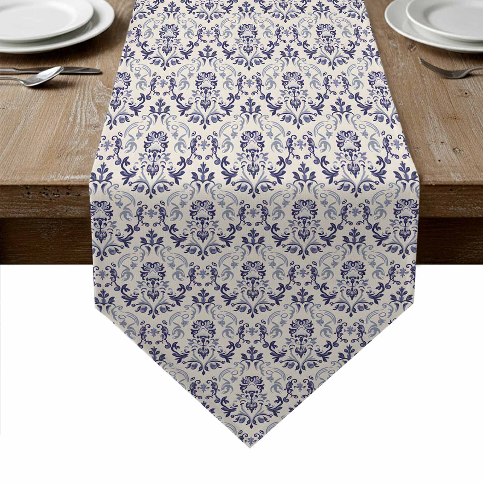 Purple Baroque Table Runner Linen Burlap Table Runner 72 Inches Long ...