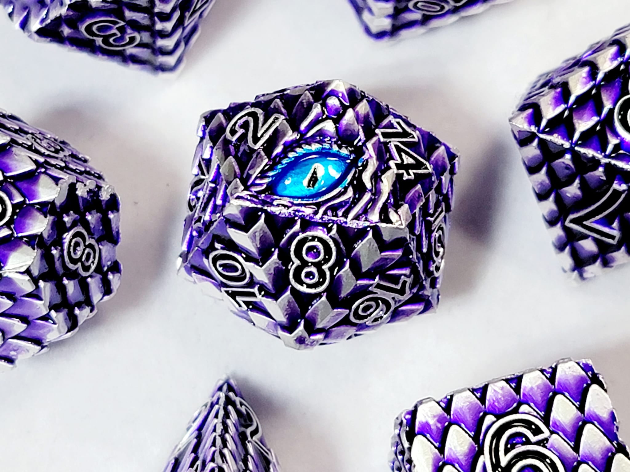Purple Basalisk's Gaze | Metal DnD Dice Set | Dungeons and Dragons | 7 ...