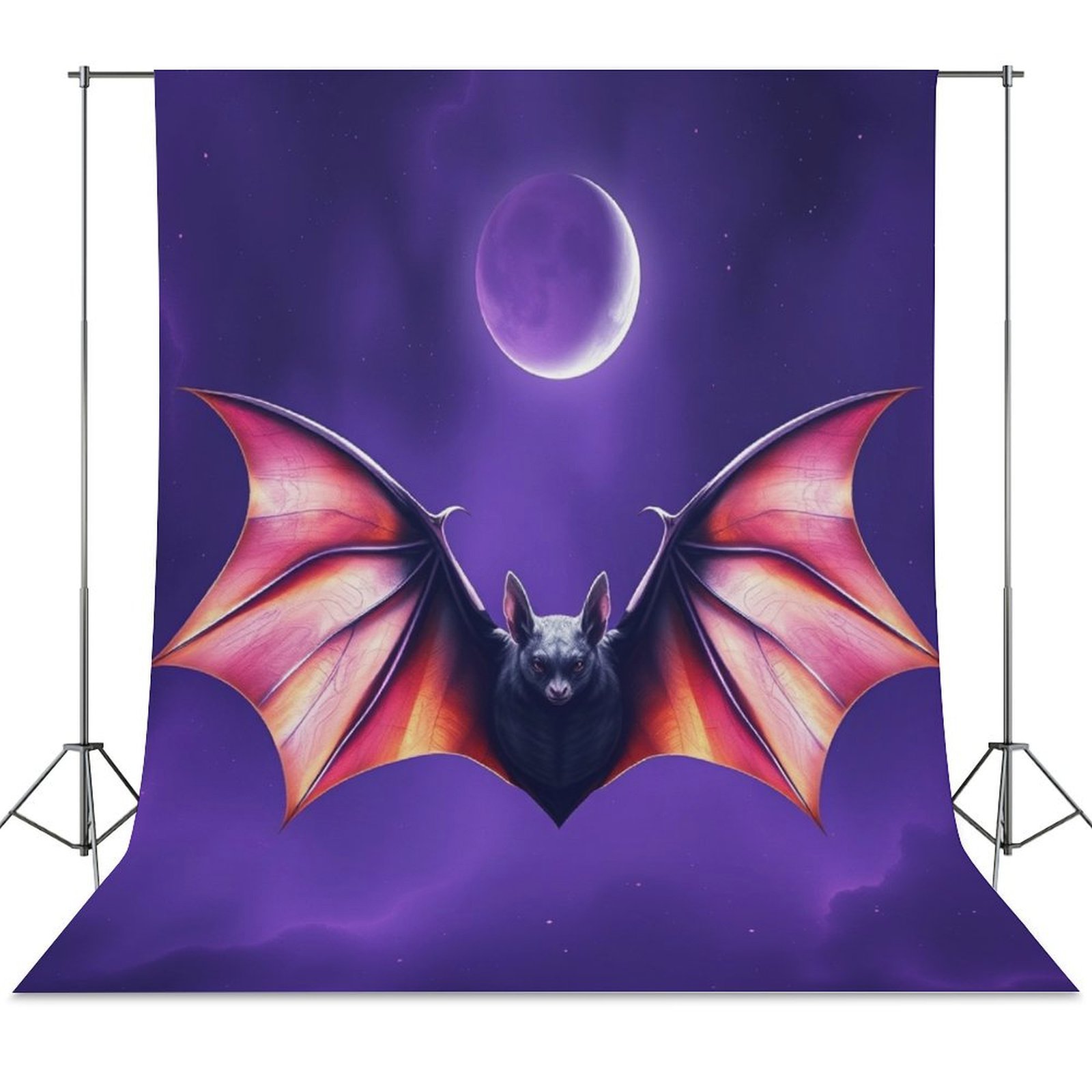 Purple Bat Backdrop Baby Shower Newborn Portrait Girl Boy Birthday ...