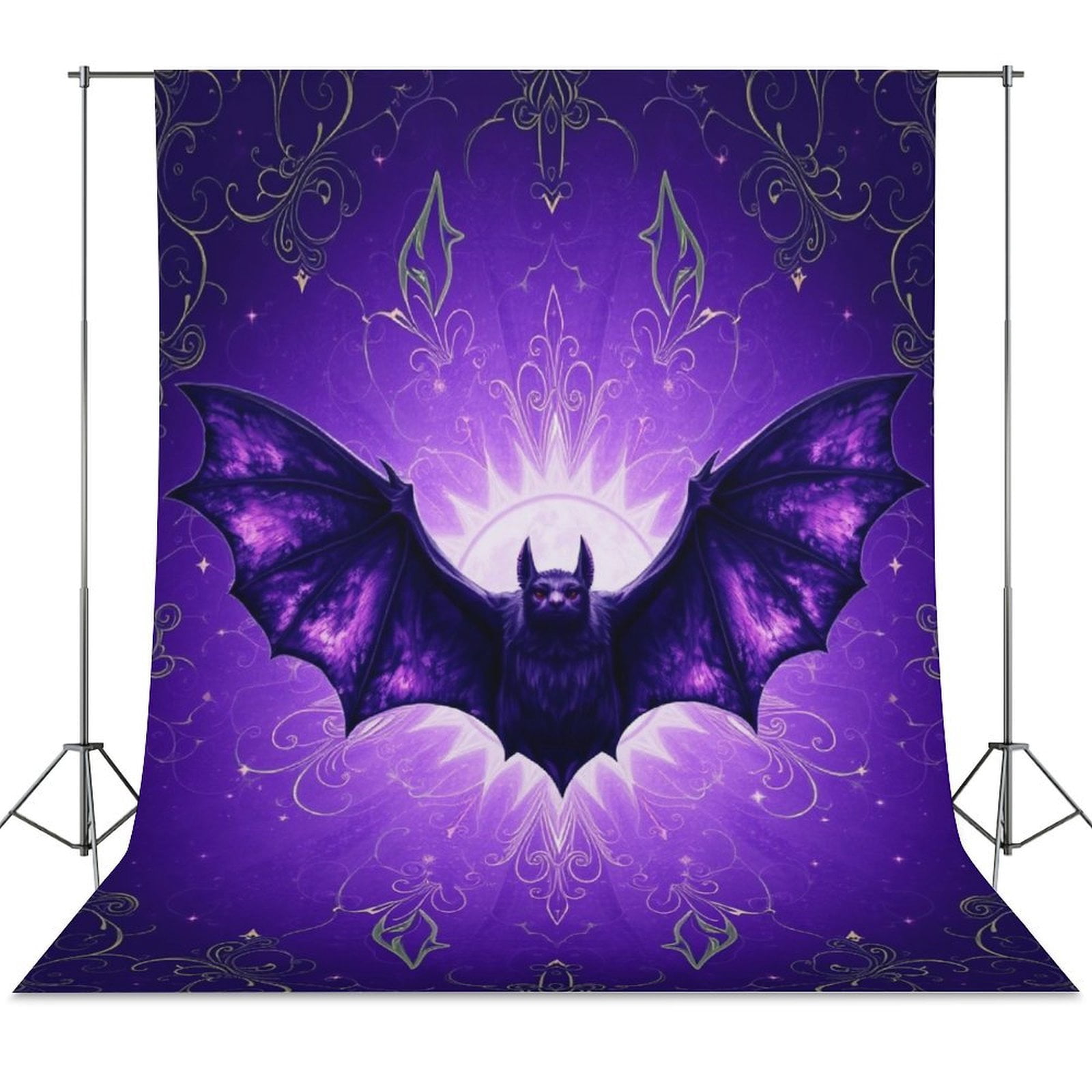 Purple Bat Backdrop Baby Shower Newborn Portrait Girl Boy Birthday ...