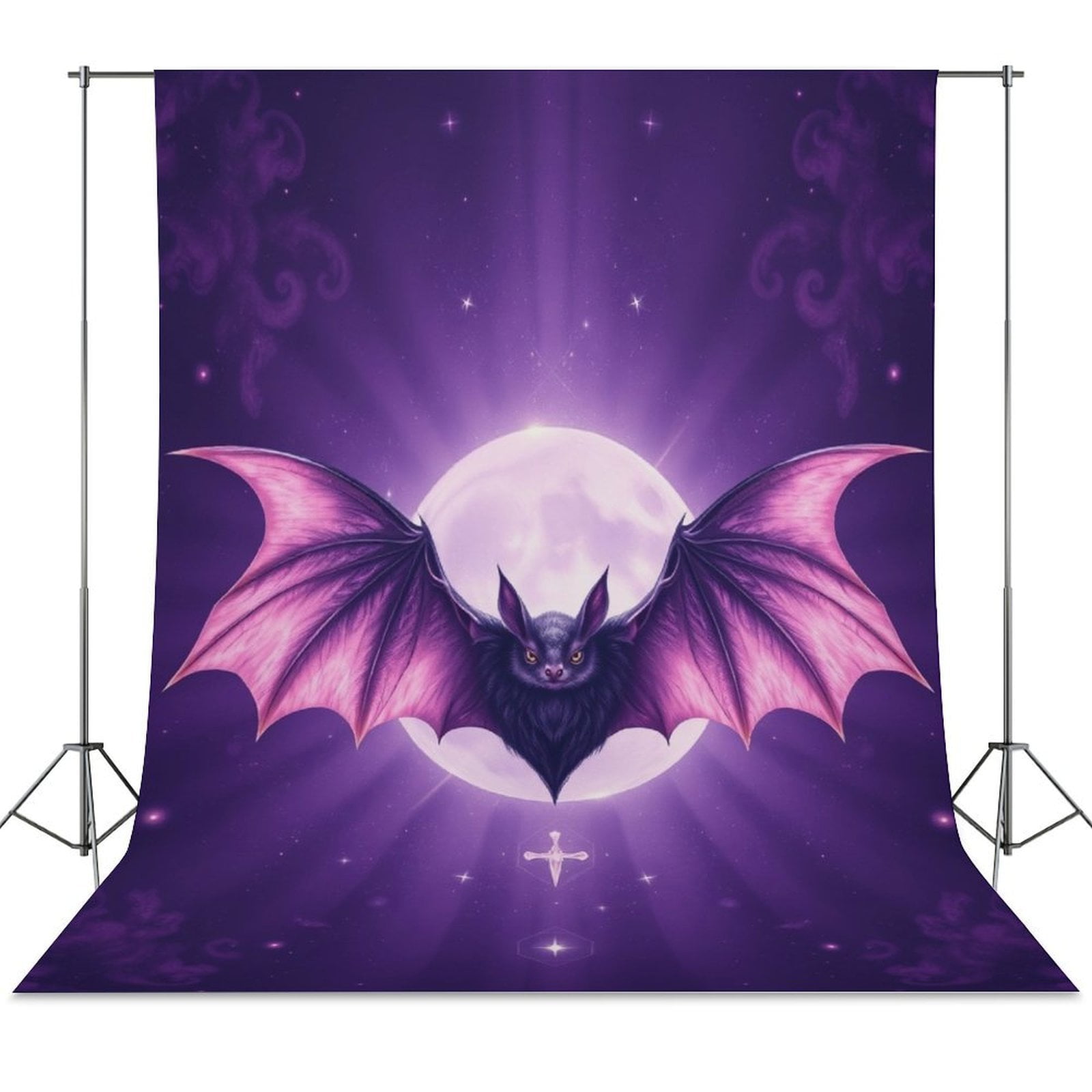 Purple Bat Backdrop Baby Shower Newborn Portrait Girl Boy Birthday ...