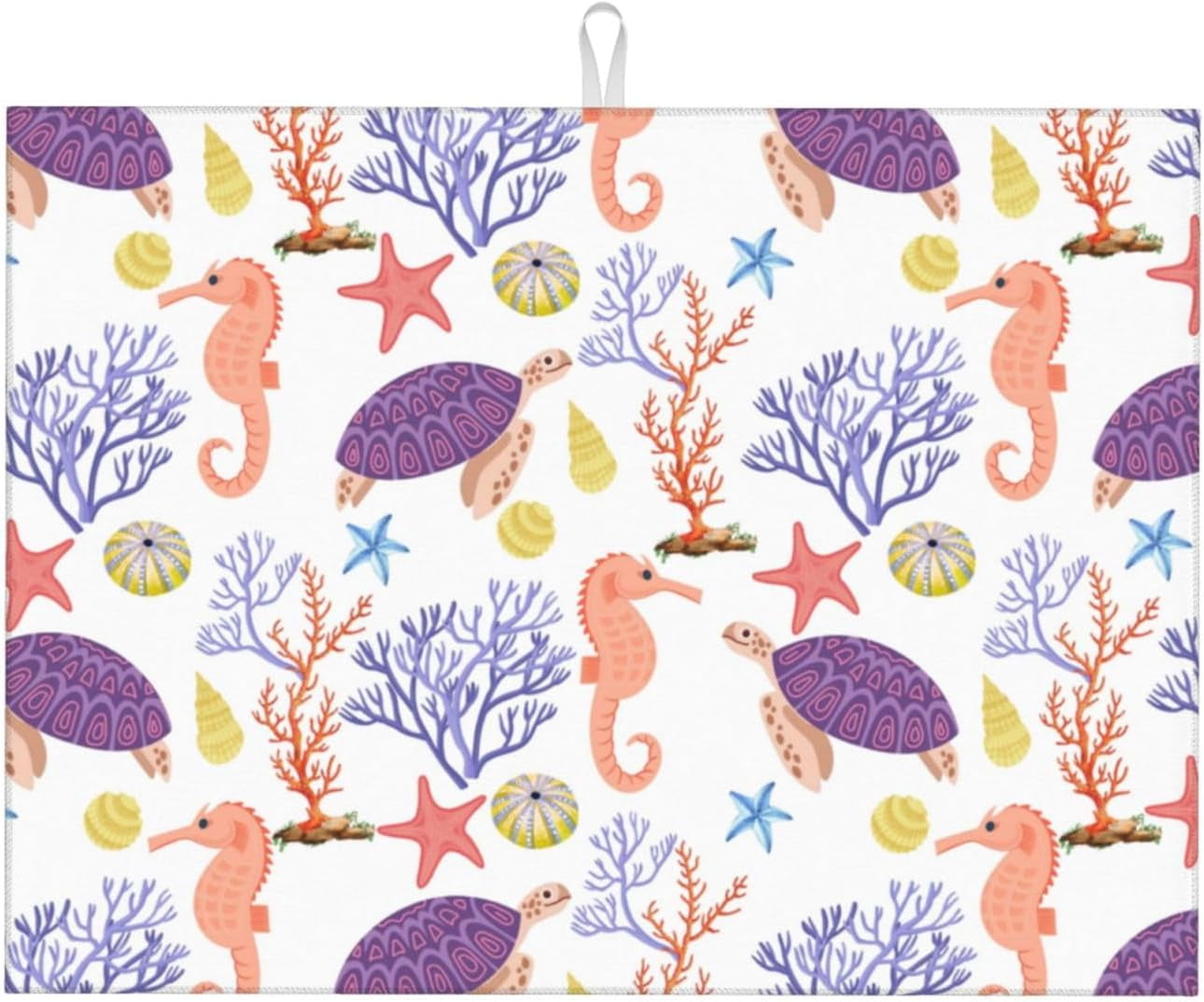 Purple Beach Sea Turtle Dish Drying Mat 18x24 For Kitchen Counter ...