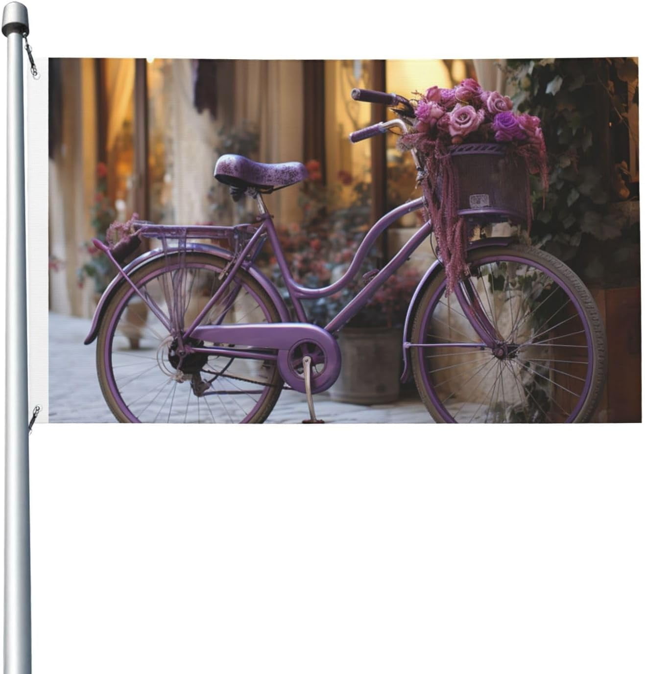 Purple Bike by The Window Flag 2x3 ft Flags for Outside Funny Banner ...
