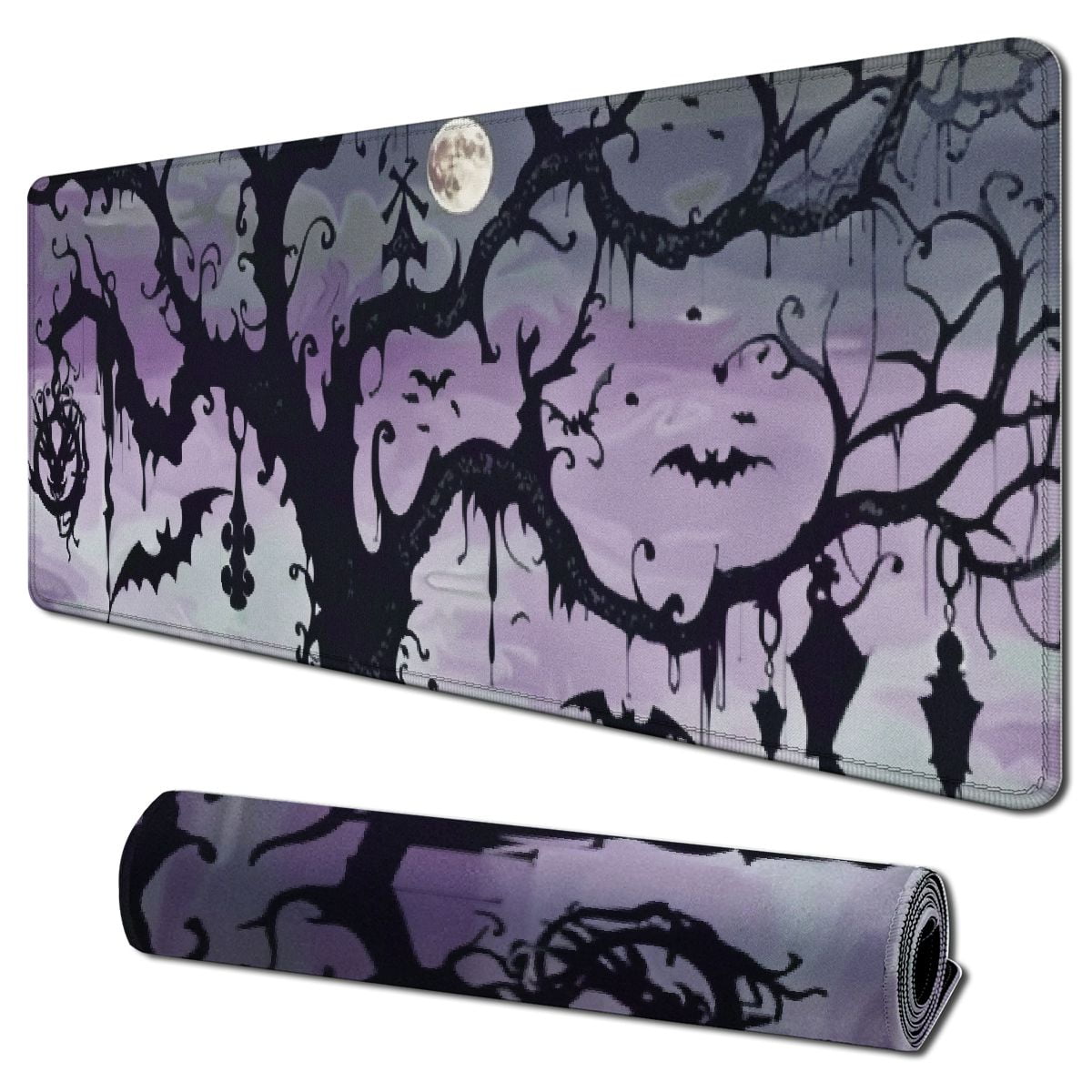 Purple Black Goth Large Office Gaming Mouse Pad Strong And Durability Edge Locking
