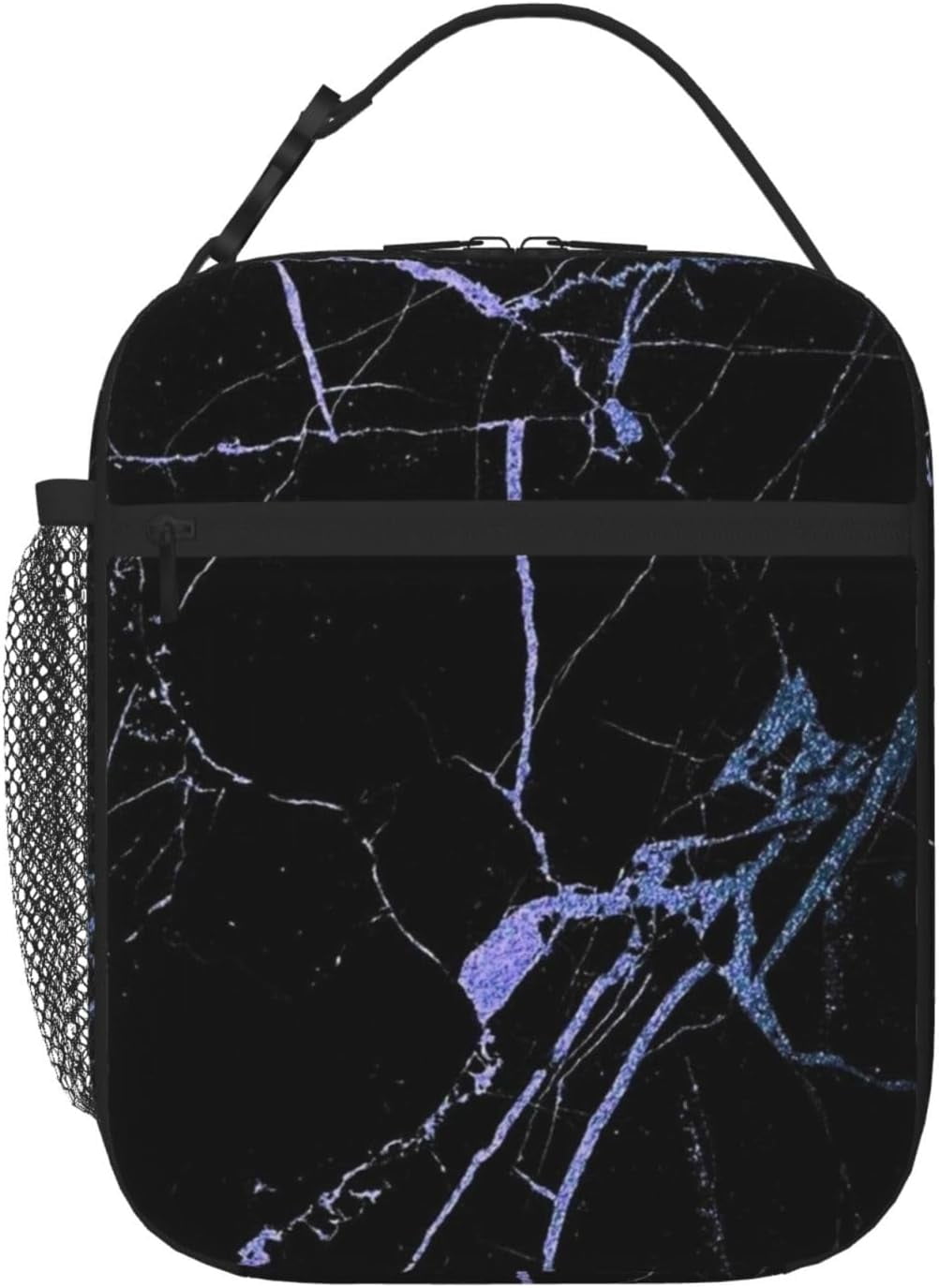 Purple Black Marble Lunch box Insulated Soft Bag Thermal Meal Tote Kit ...