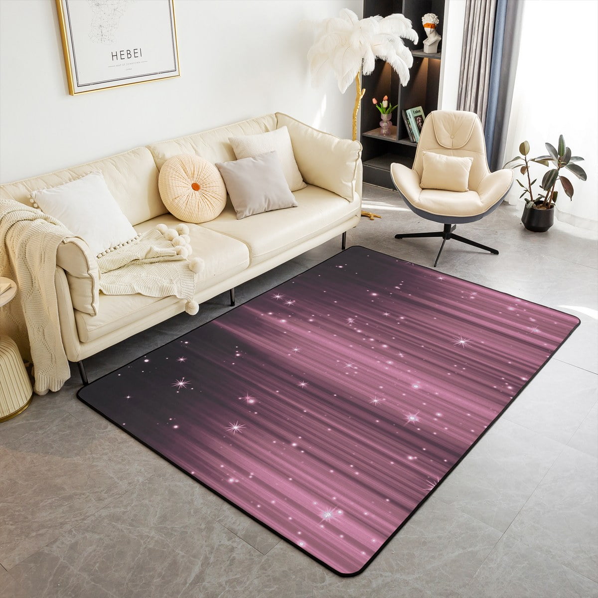 Purple Black Ombre Carpet 3x5 Light Pattern Area Rug For Dining Room ...