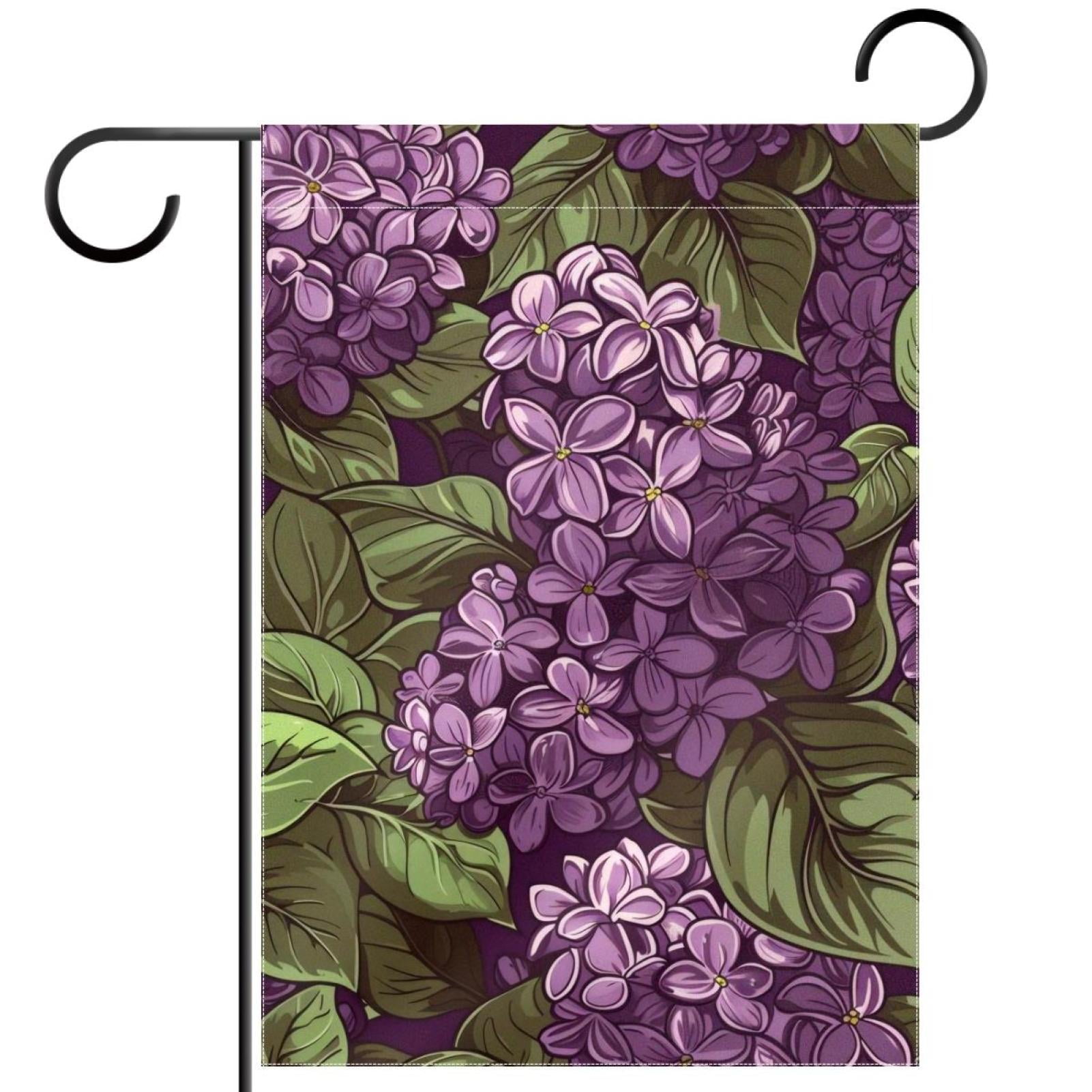 Purple Blooming Lilacs Flowers Welcome Garden Flags, 12 x 18 Inch ...