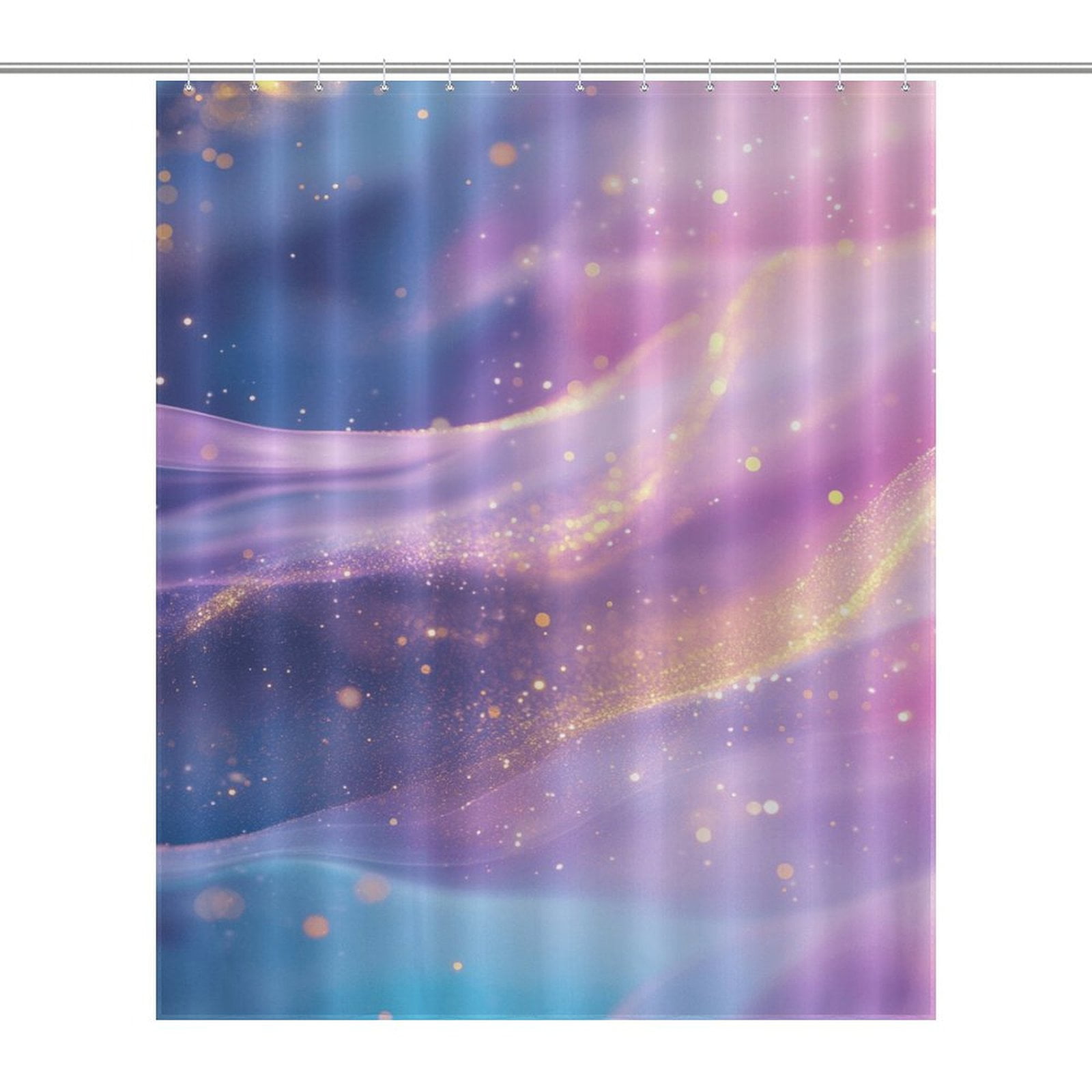 Purple Blue And Gold Wave Shower Curtain Modern Home Bathroom Bathtub ...