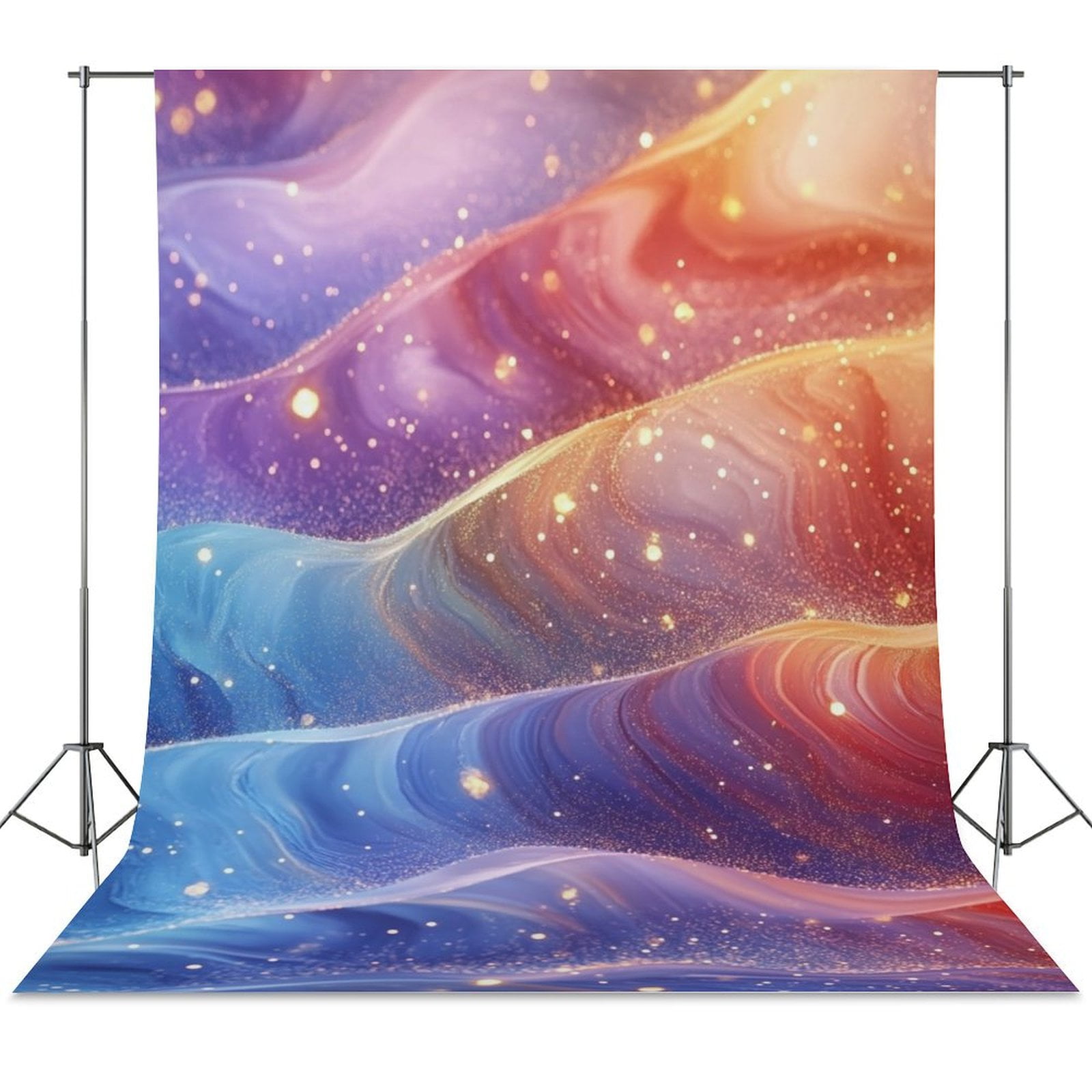 Purple Blue And Gold Wave Spring Wall Backdrop Background Floral ...
