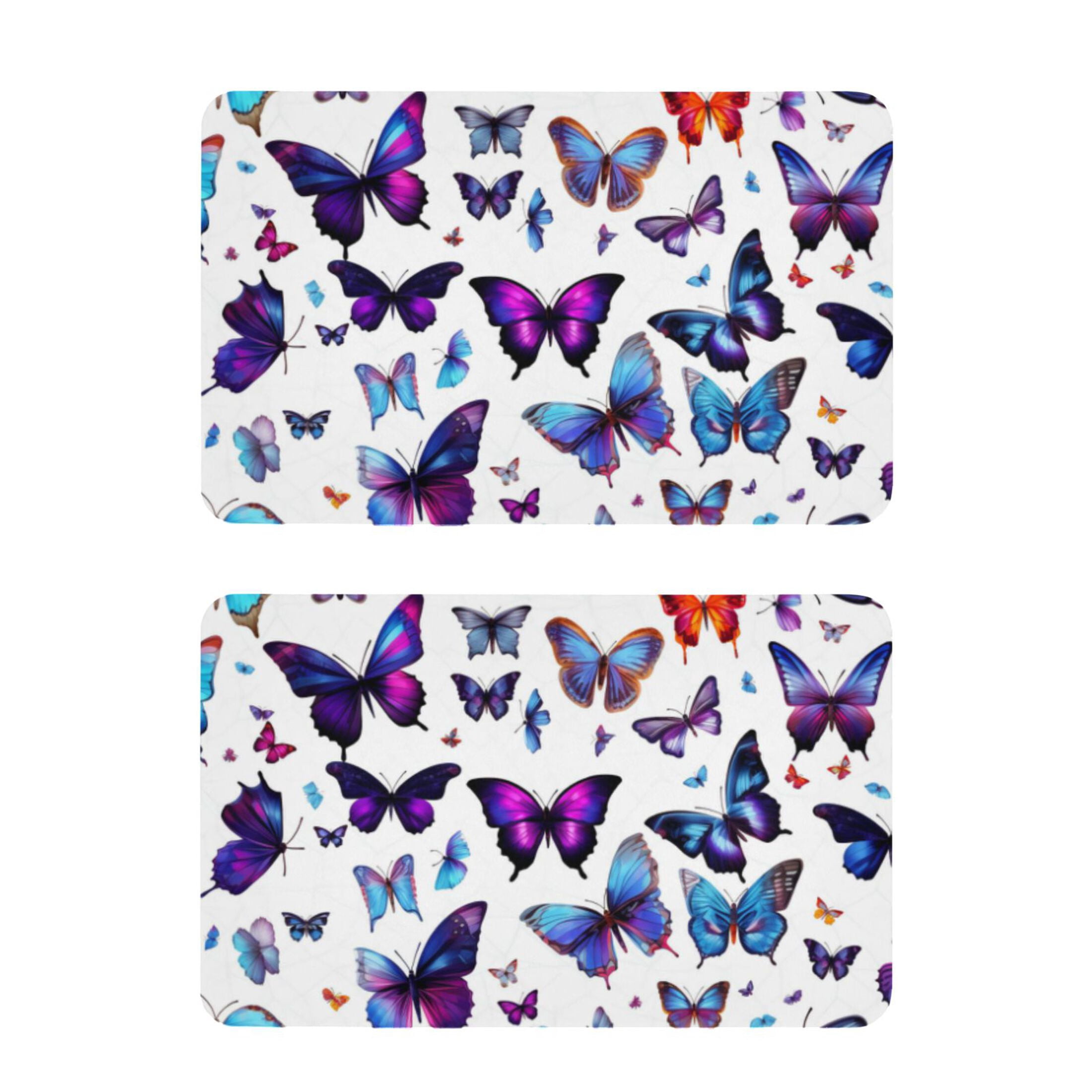 Purple Blue Butterflies Refrigerator Magnet Stickers Square Fridge ...