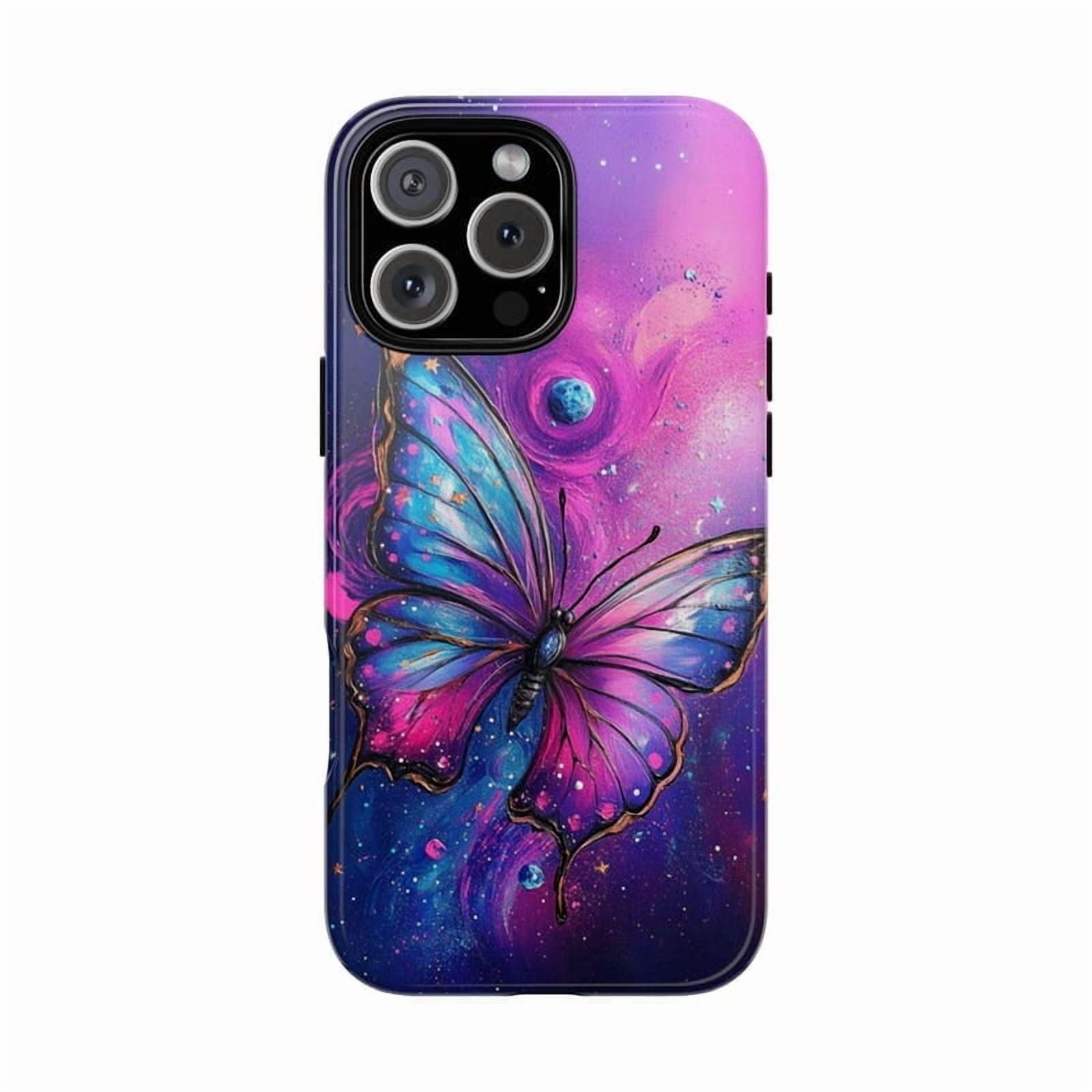 Purple Blue Butterfly Art Glowing Wings Magic iPhone 11 12 13 14 15 16 ...