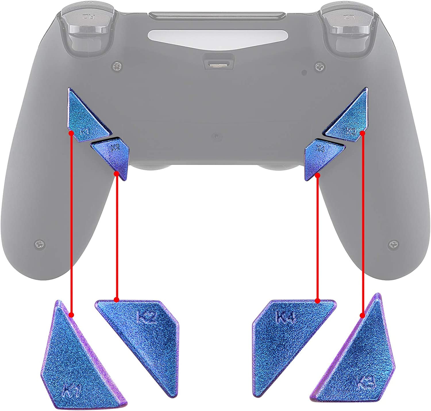 Purple Blue Chameleon Glossy Replacement Redesigned Back Buttons K1 K2 ...